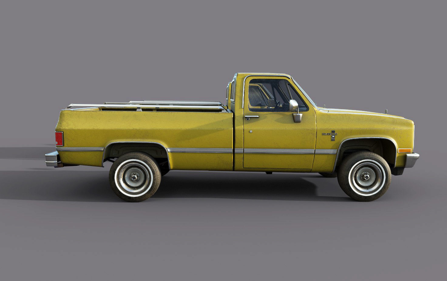 3D model Chevrolet C10 1982 Yellow VR / AR / low-poly | CGTrader