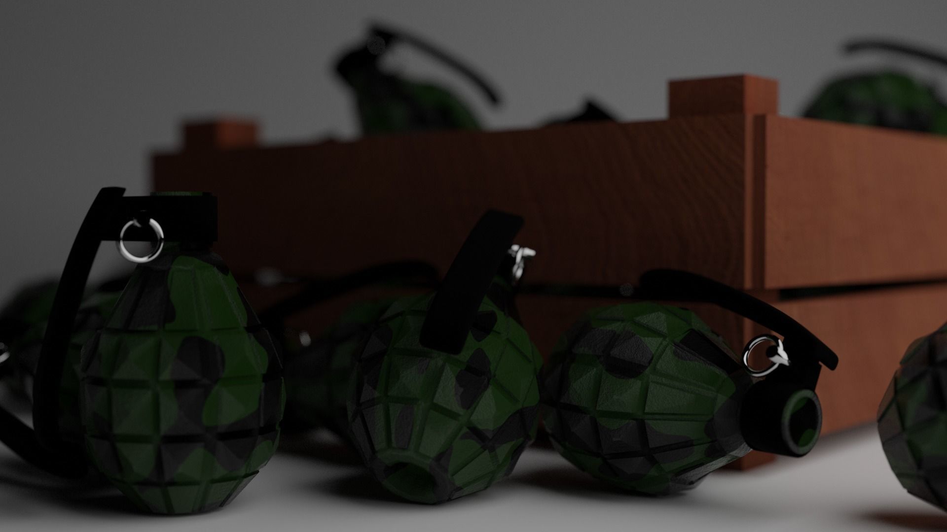 REALISTIC GRENADE BOMB SET 3D model OBJ