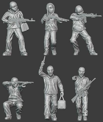 Robbers - 28mm wargaming miniatures 3D model 3D printable | CGTrader