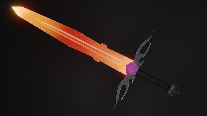 3D model Infernal Flame Sword- Game Ready- Stylized Hand Painted ...