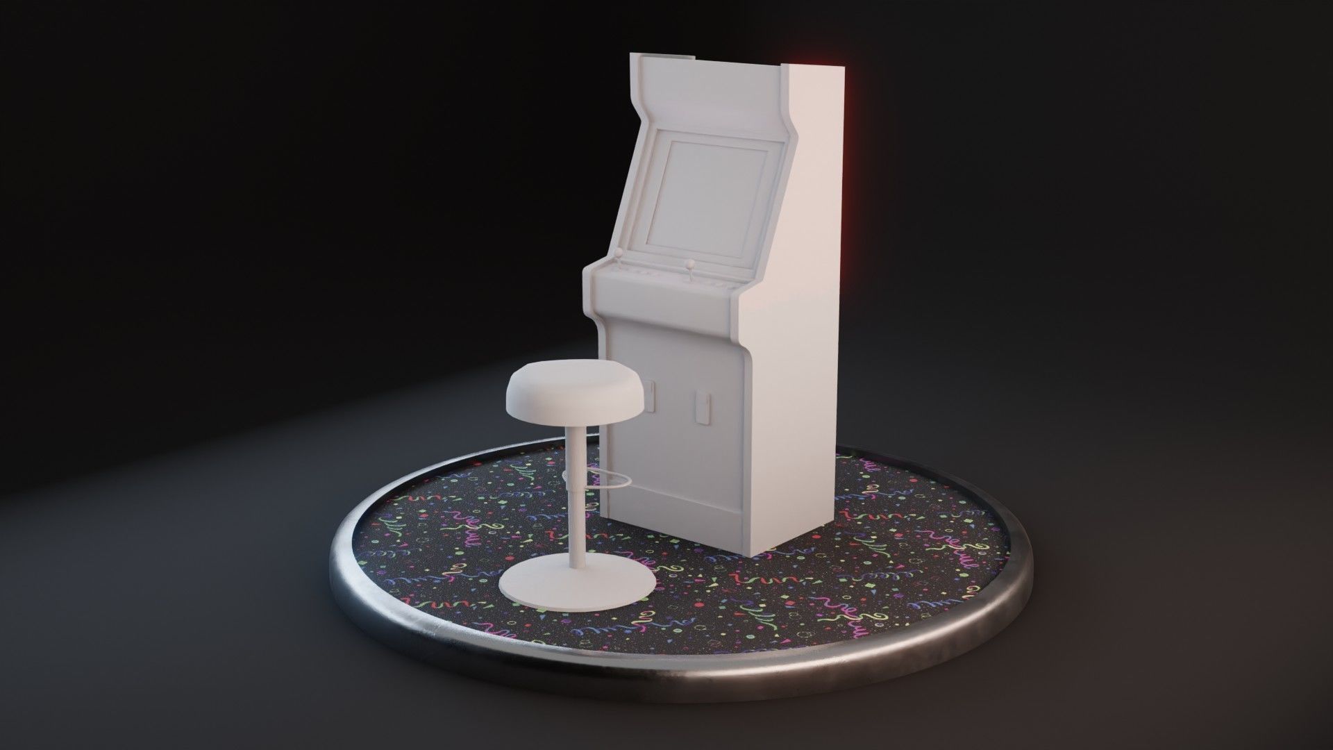 3D model 4 Arcade Machines with Chair - Retro - Game Ready VR / AR ...