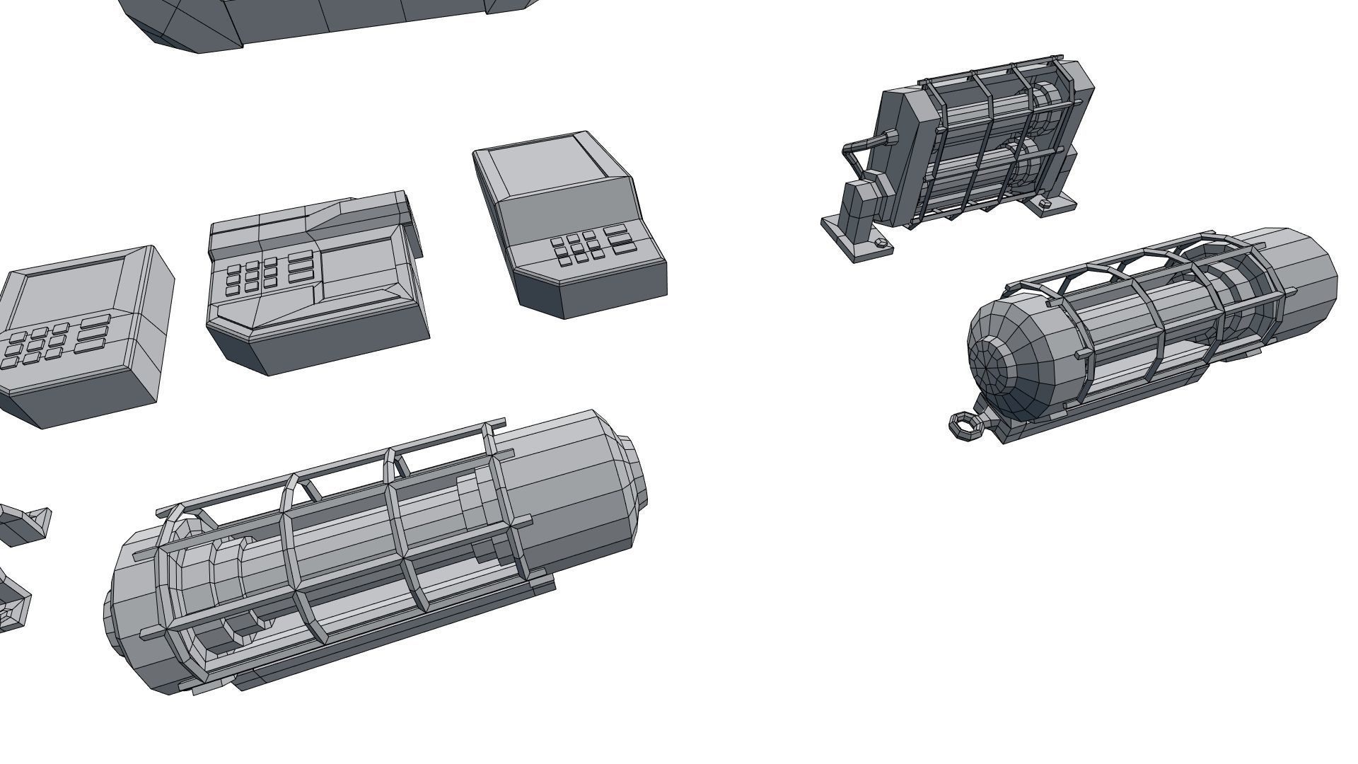 3D model Low Poly PBR Miscellaneous Sci Fi Asset Pack VR / AR / low ...