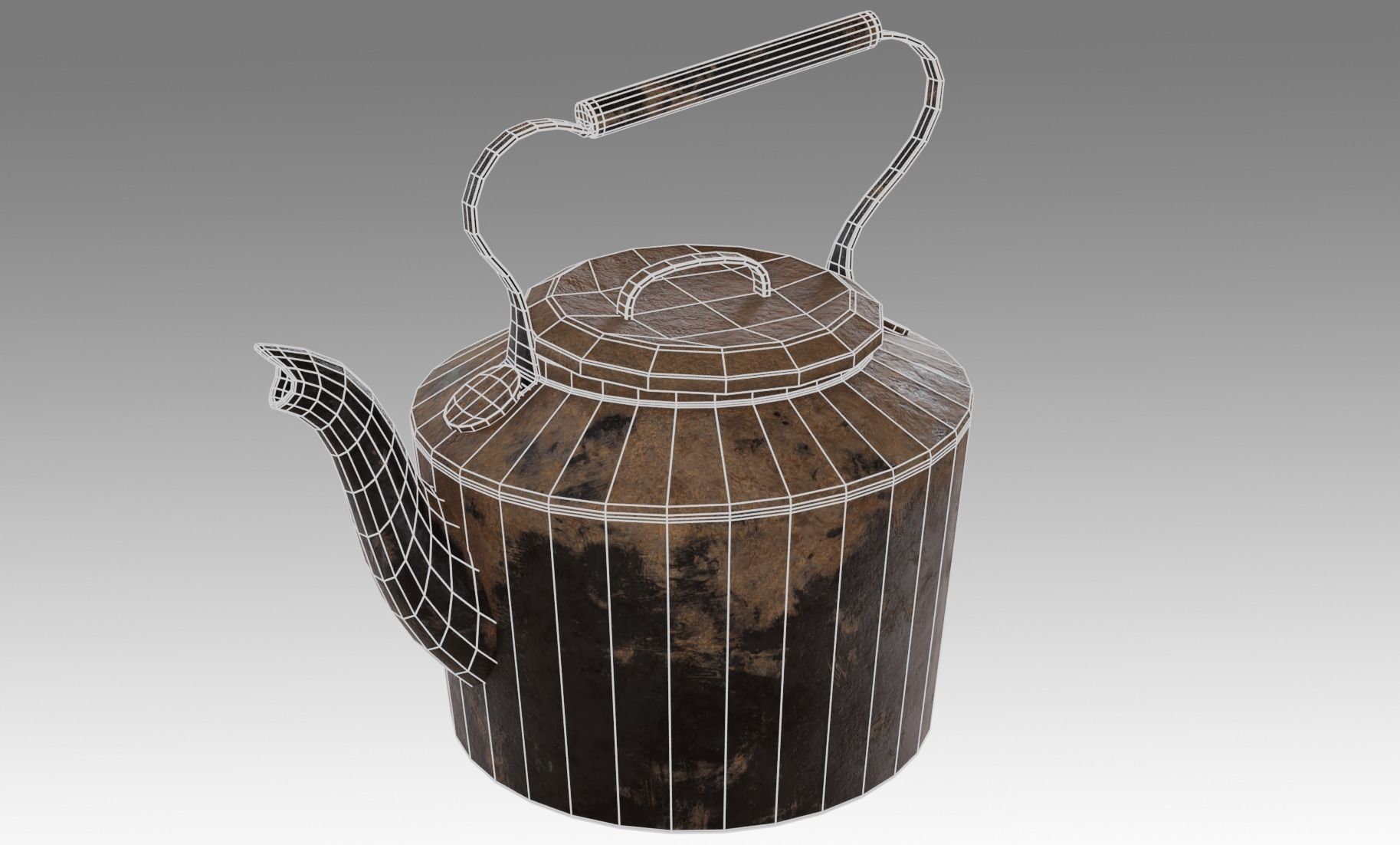 Teapot old tea kettle with handle free VR / AR / low-poly 3D model ...