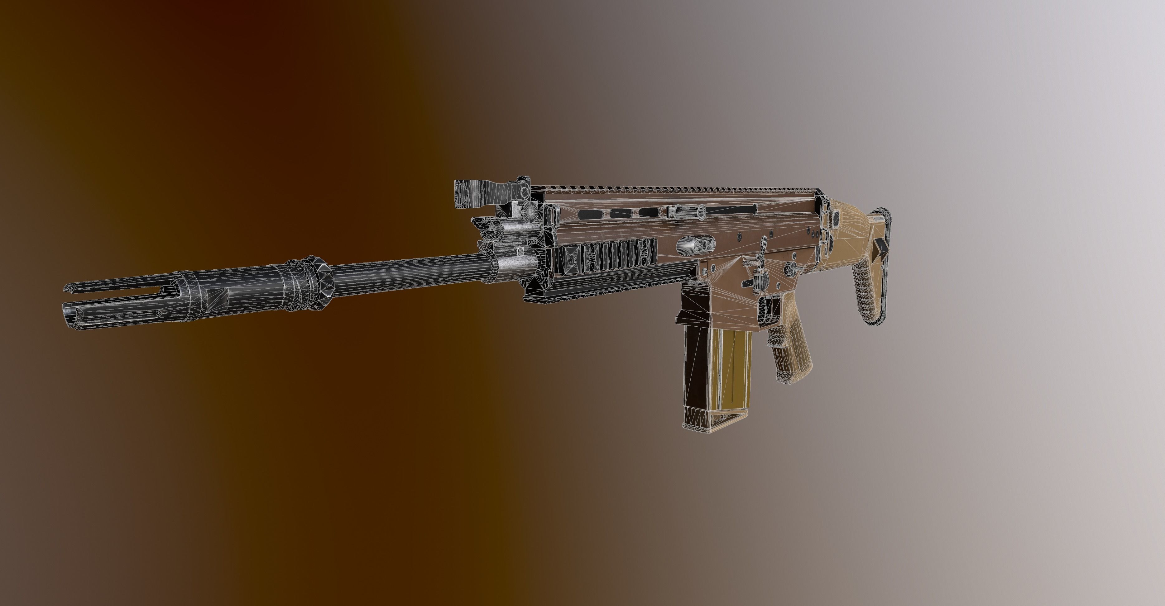 FN SCAR-H assault rifle PBR 3D model | CGTrader
