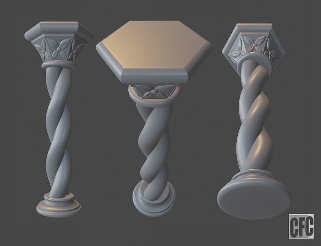 Goth Column - 3d model for CNC - GothColumnCFC07 3D model 3D printable ...