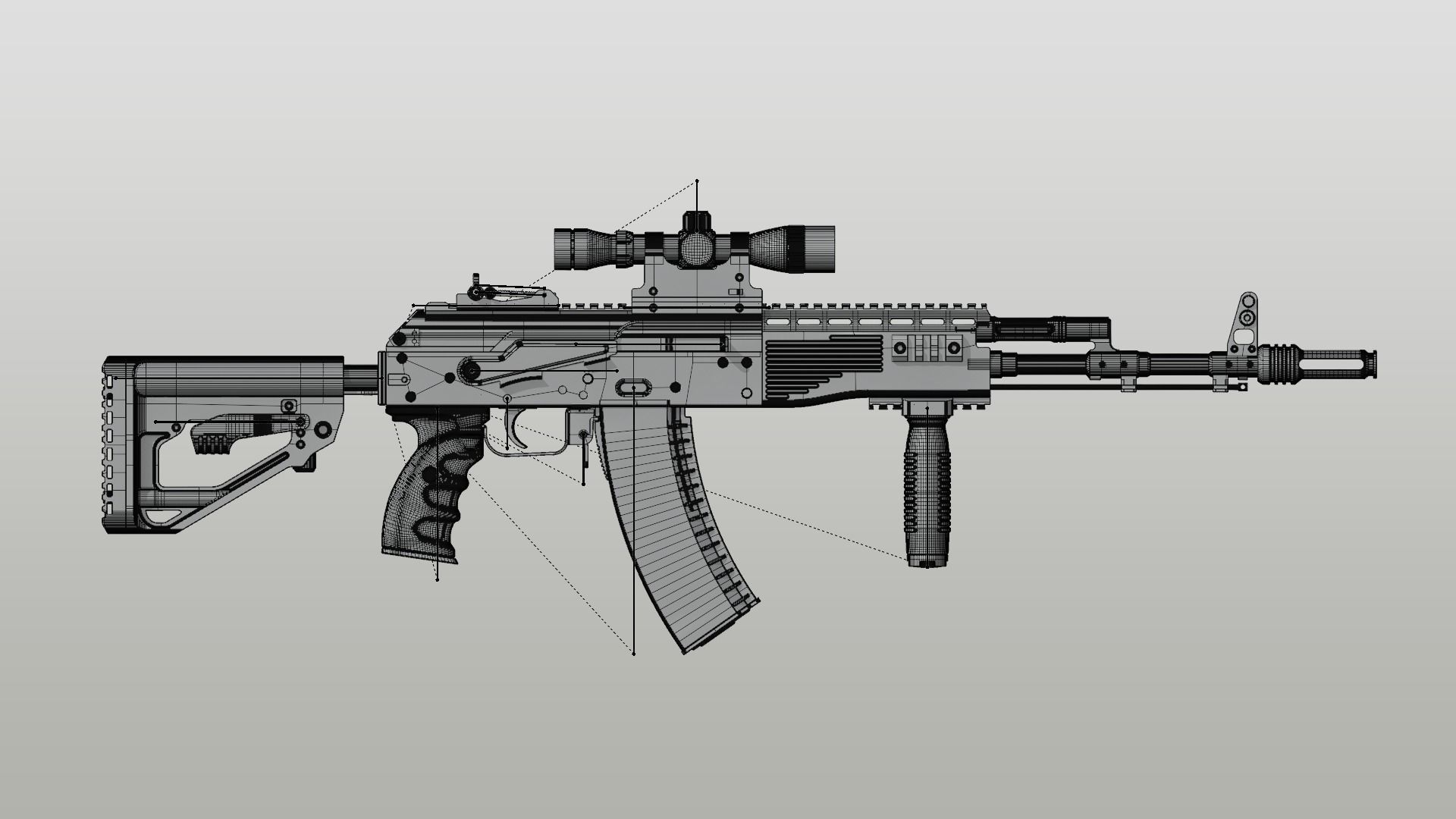 AK-12 3D model rigged | CGTrader
