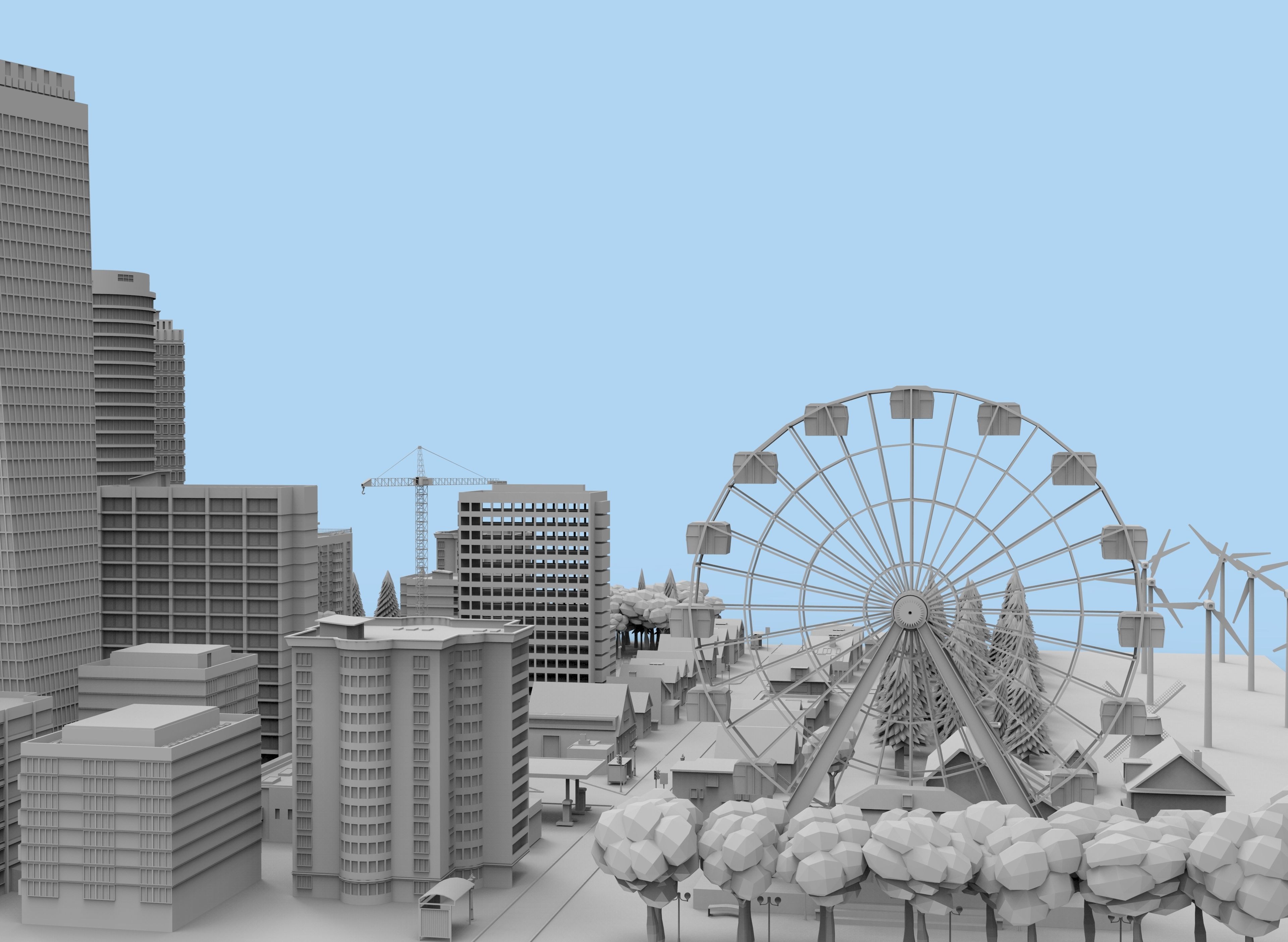 3D model A small town with a suburb VR / AR / low-poly | CGTrader