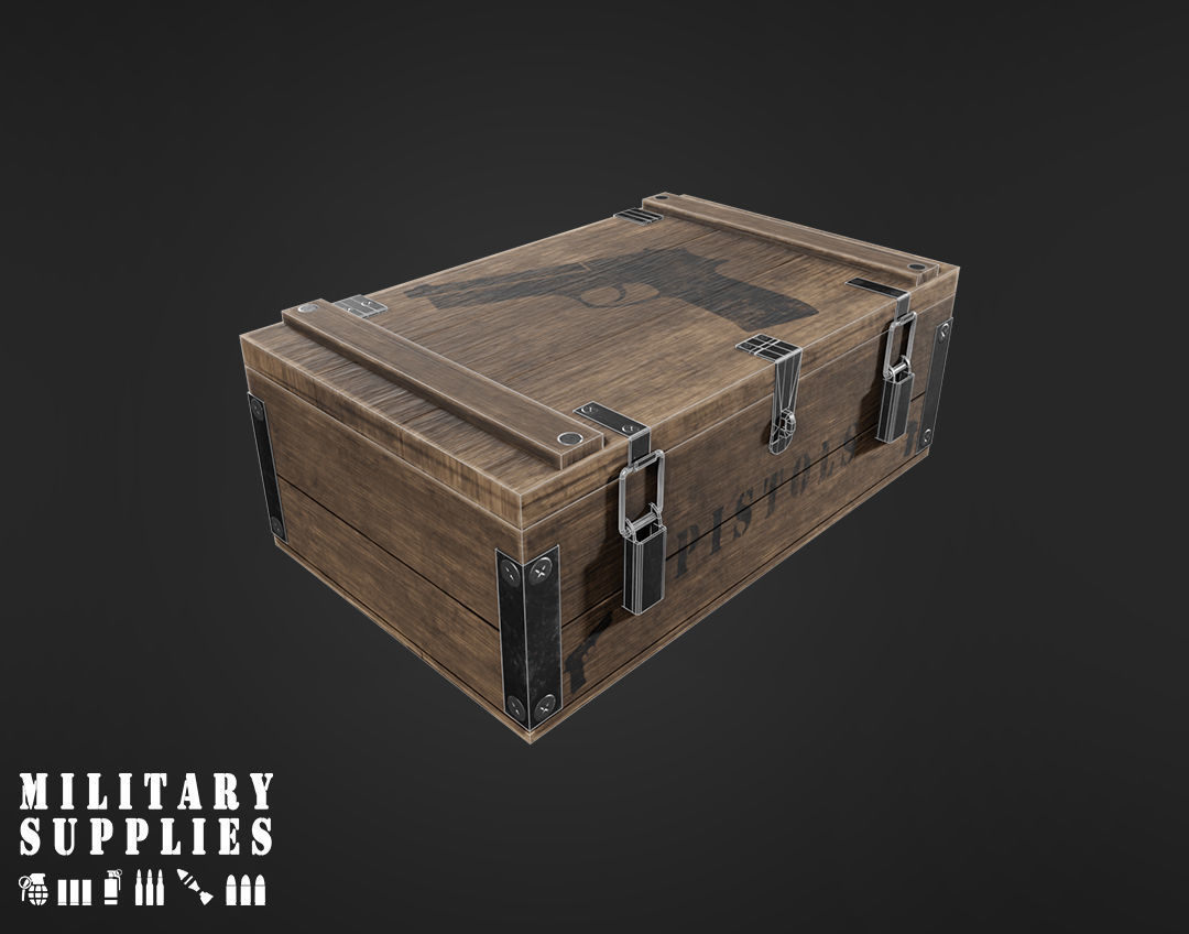 3D model Military Supplies Pack - Small Gun Box VR / AR / low-poly ...