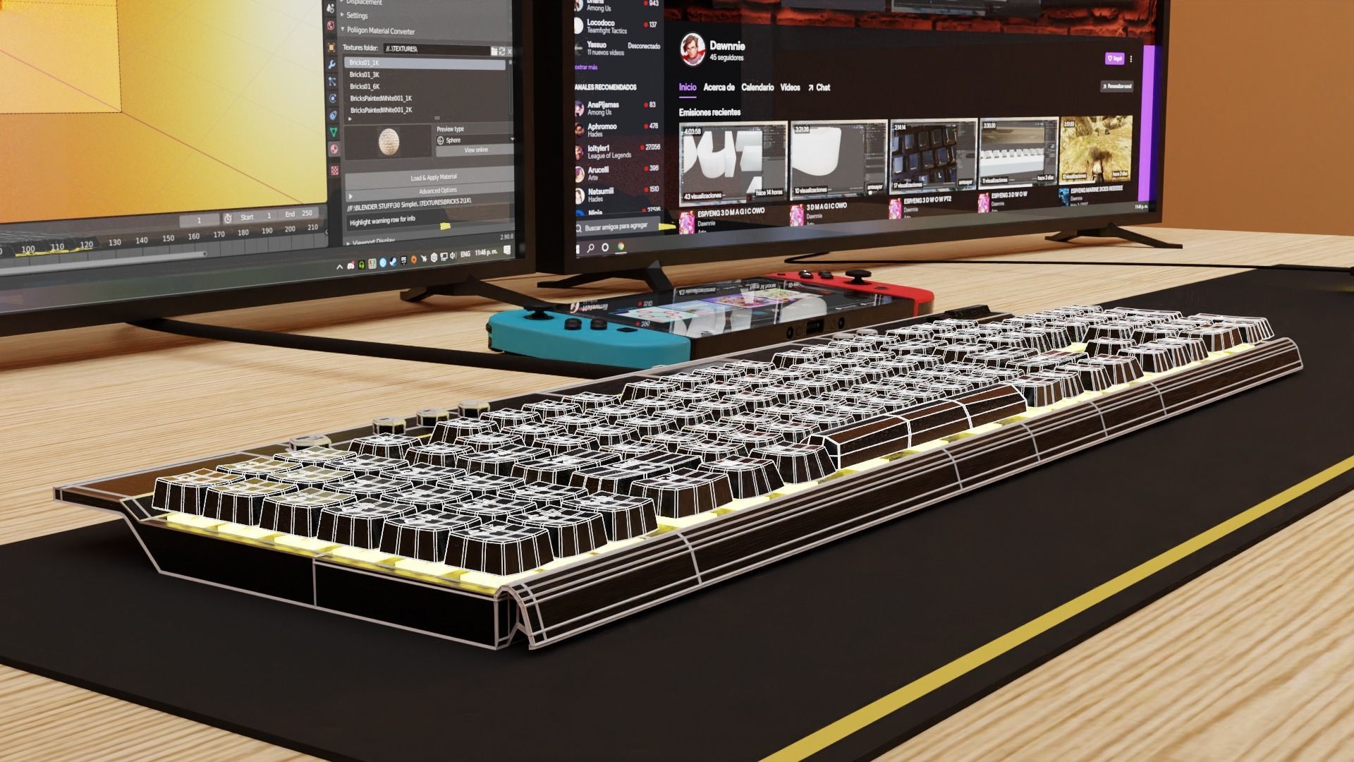 RGB Keyboard free VR / AR / low-poly 3D model | CGTrader