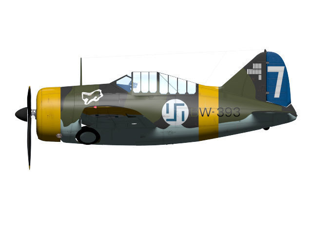Brewster F2A Buffalo B239 3D model | CGTrader
