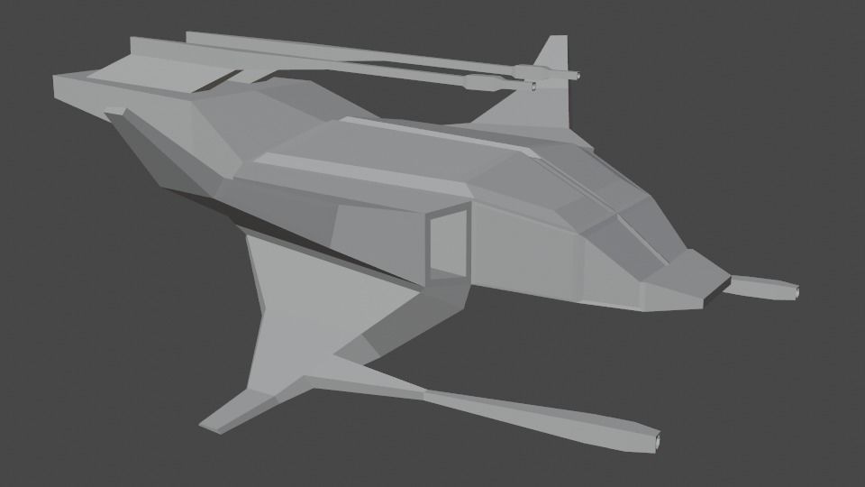 Space Fighter fantasy Low-poly 3D model free VR / AR / low-poly 3D ...