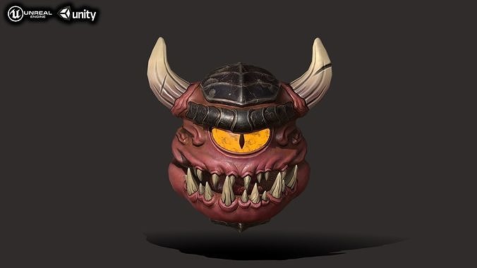 3D model Fly Monster Head - Game Ready VR / AR / low-poly rigged ...