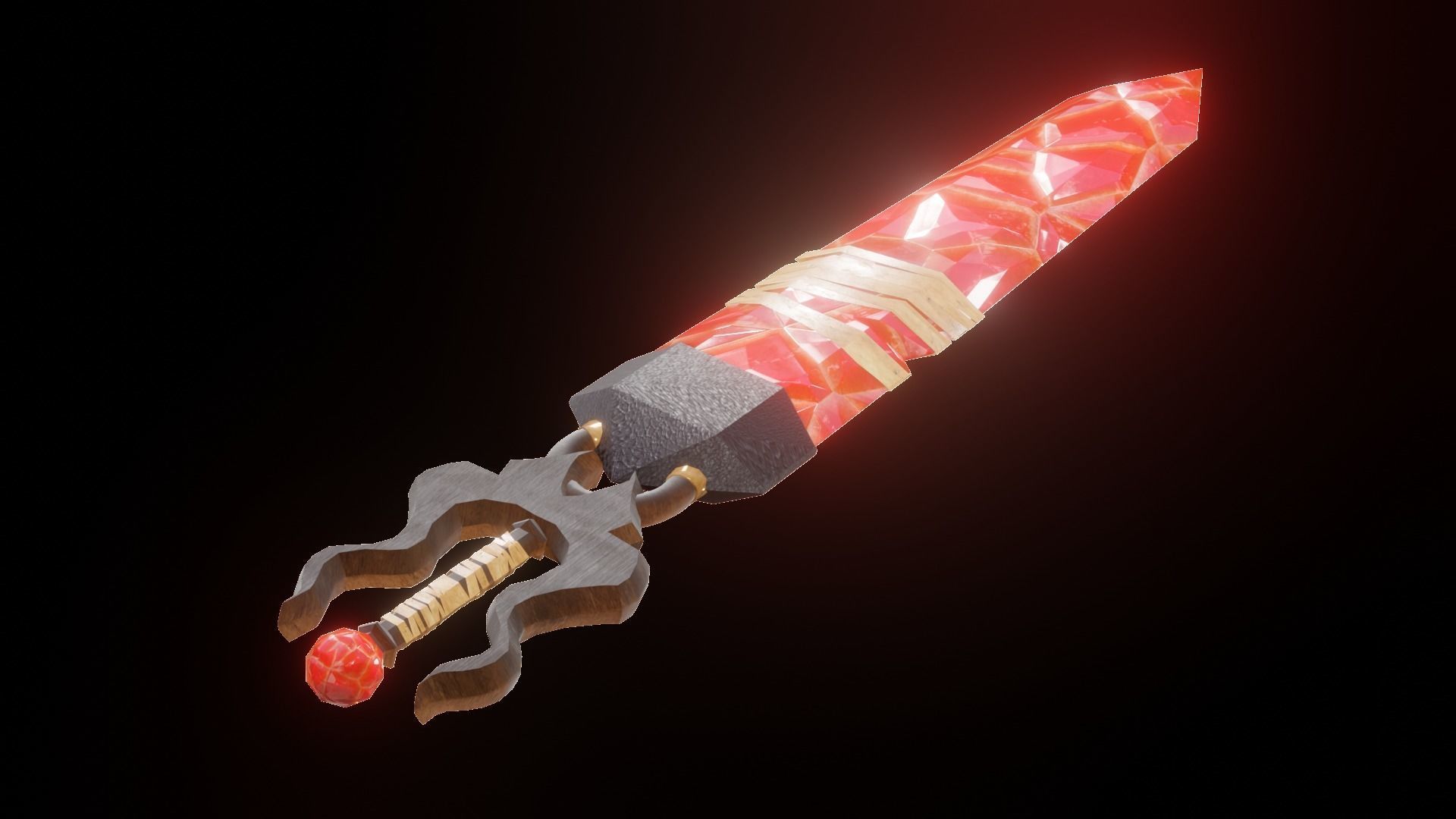 3D model Crystal Greatsword - Low Poly VR / AR / low-poly | CGTrader