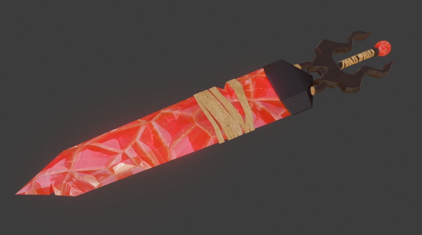 3D model Crystal Greatsword - Low Poly VR / AR / low-poly | CGTrader