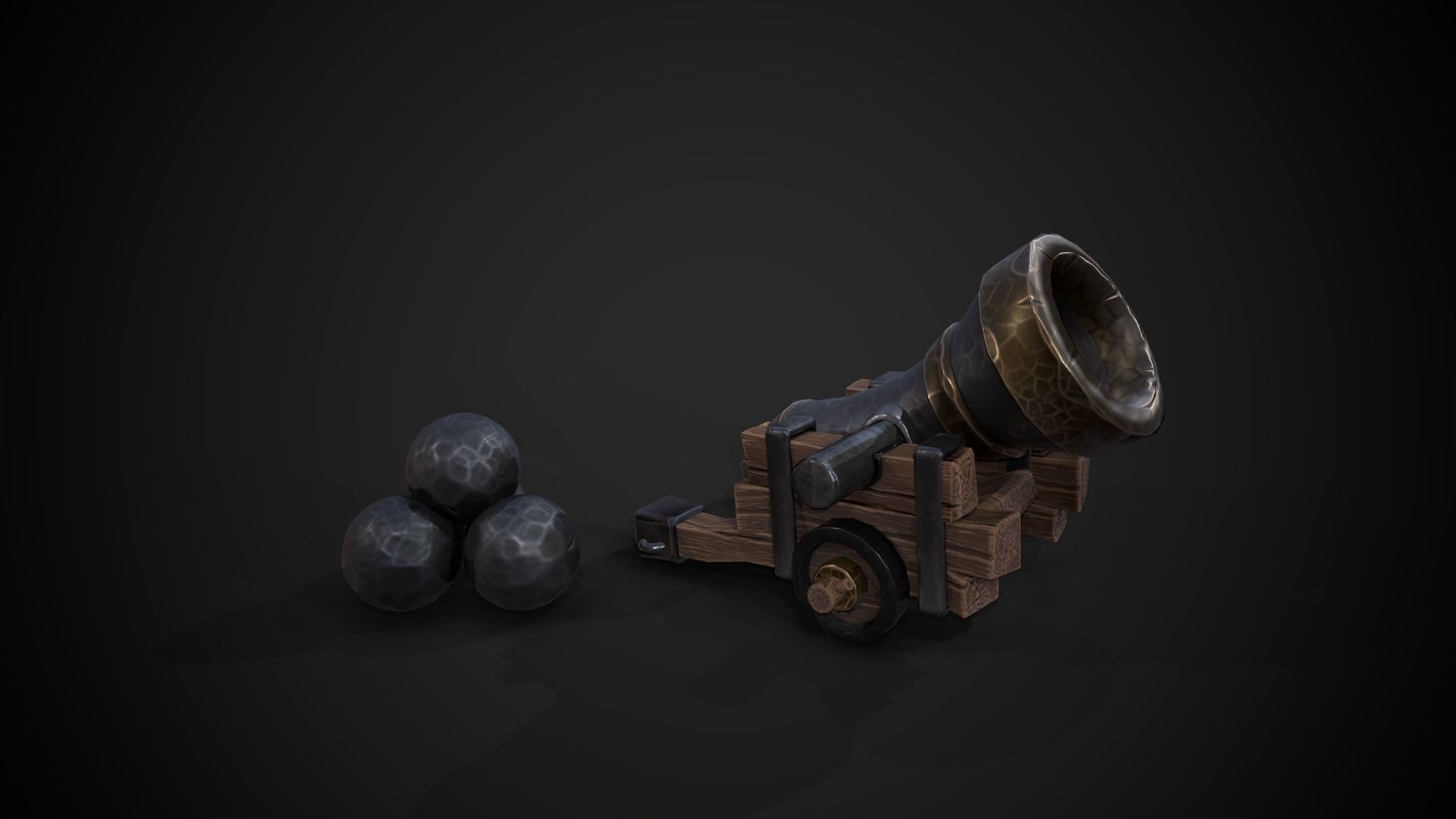 3D model Stylized Cannon with Ball VR / AR / low-poly | CGTrader