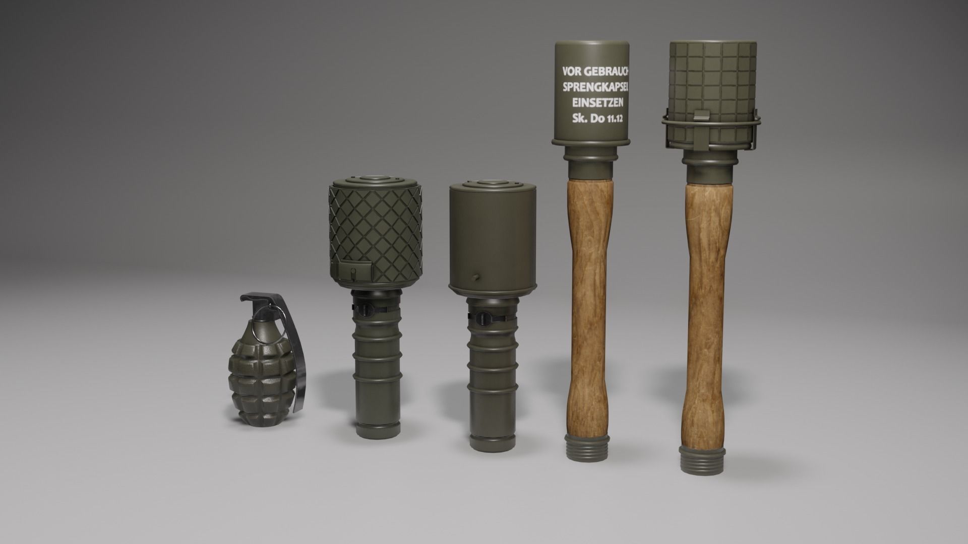 3D model WWII Grenades VR / AR / low-poly | CGTrader