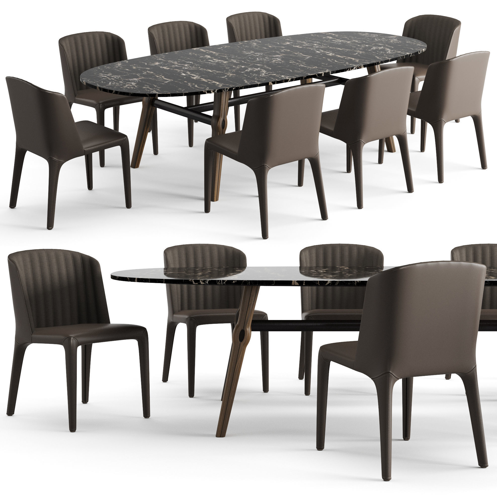 3D model Giorgetti Dining Table Ago And Chair Bicolette