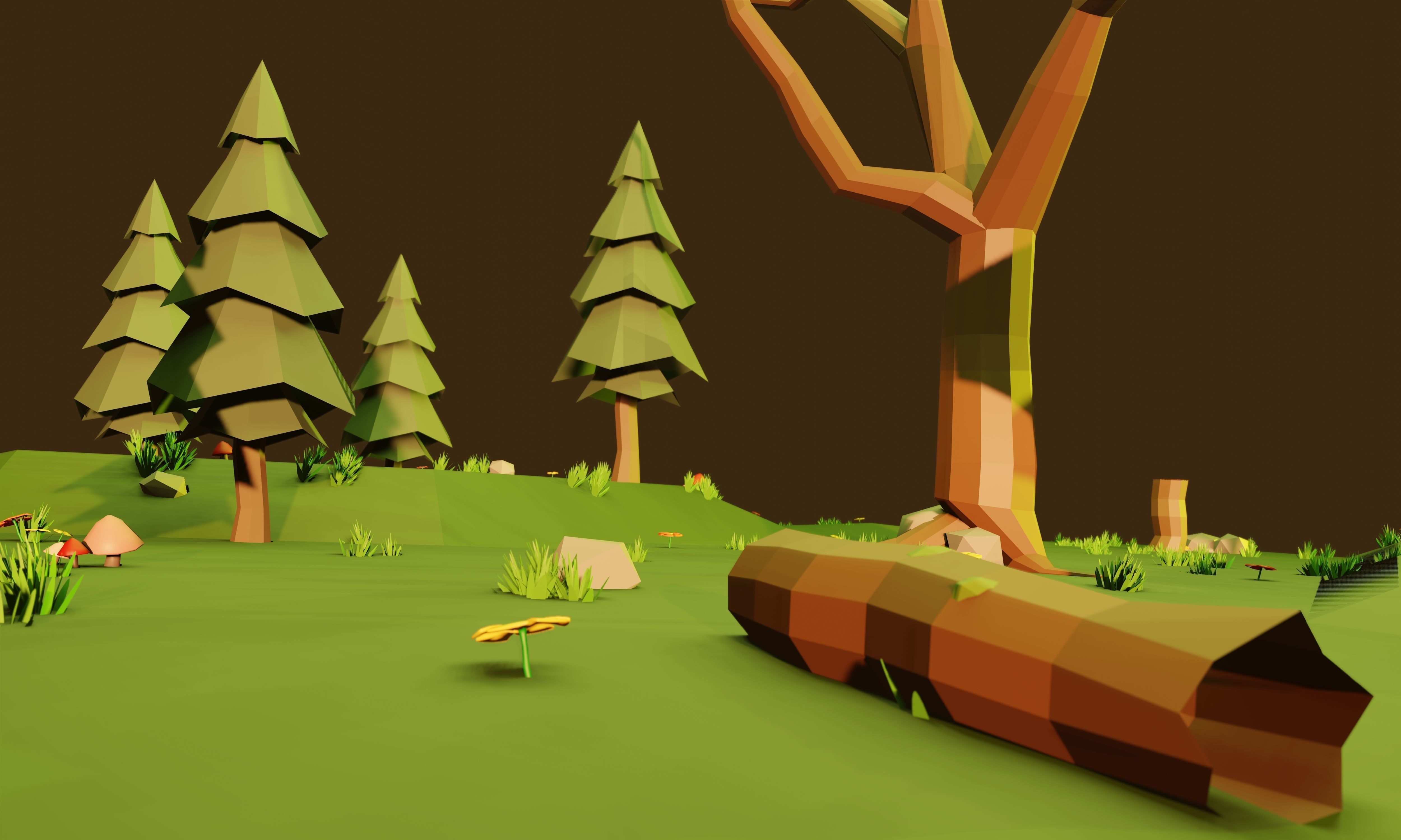 Low poly Forest free VR / AR / low-poly 3D model | CGTrader