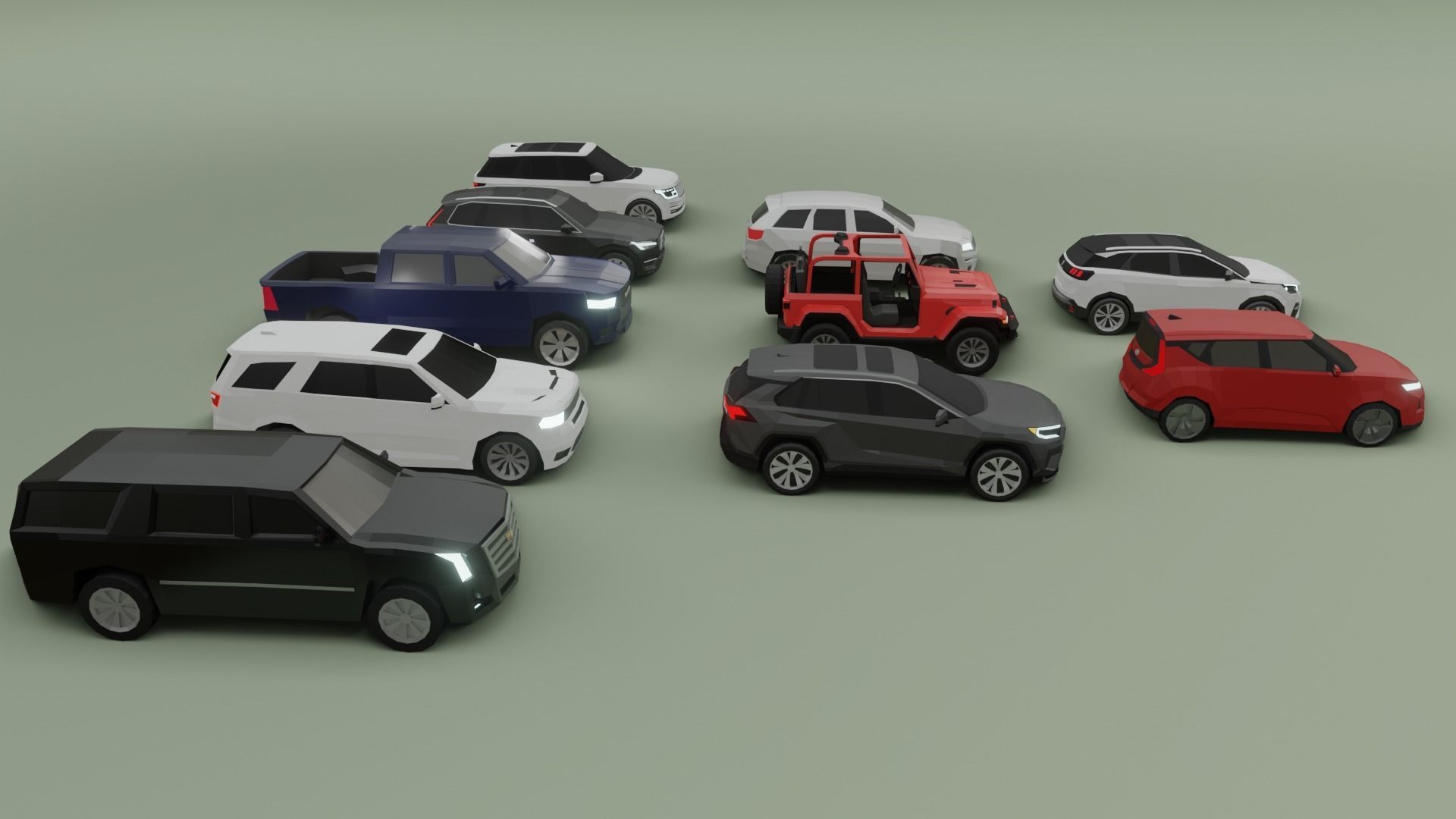 3D model low-poly SUV pack - 10 SUV VR / AR / low-poly | CGTrader