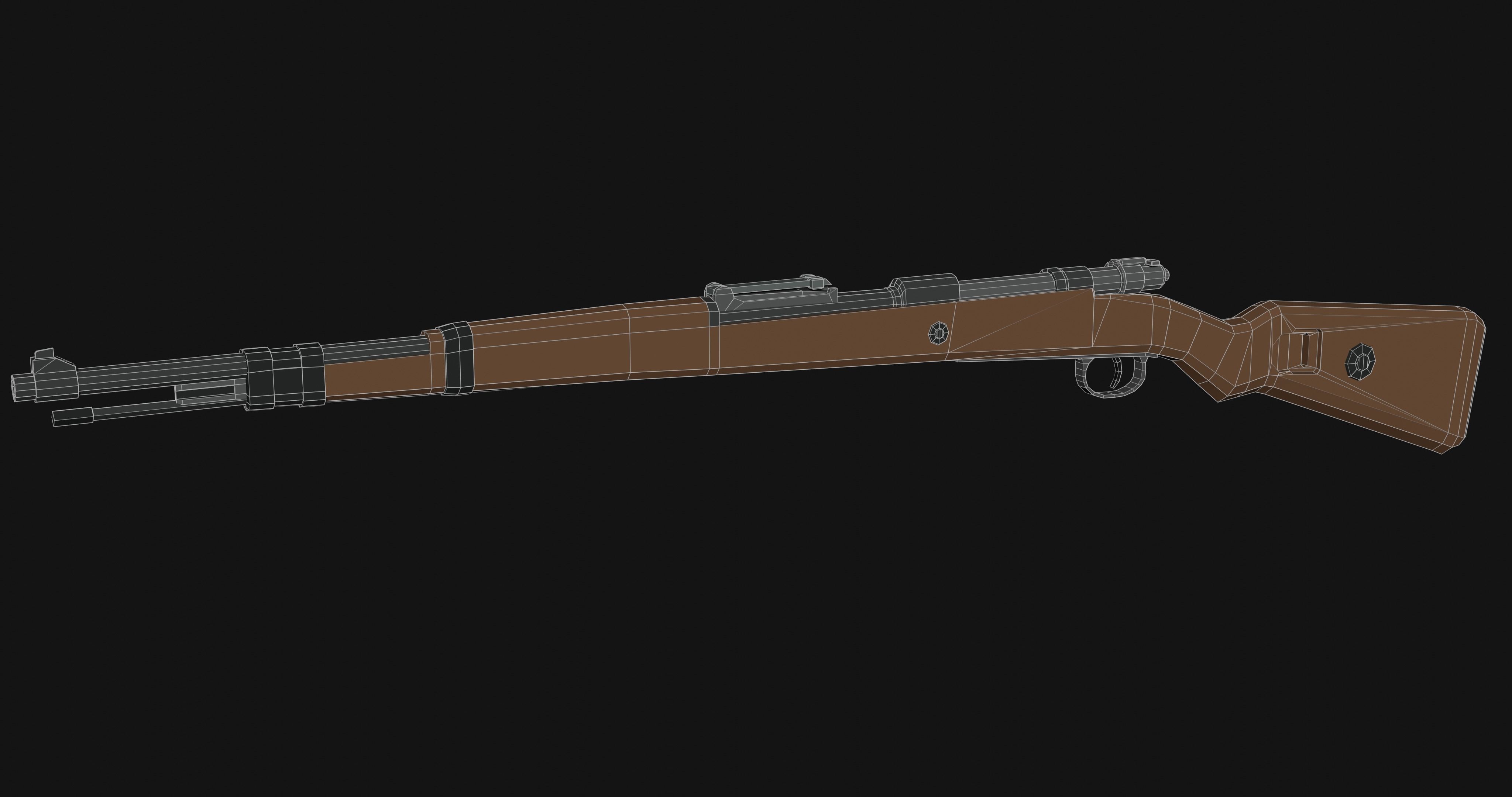 3D model Mauser 98k German WW2 Low Poly isometric VR / AR / low-poly ...