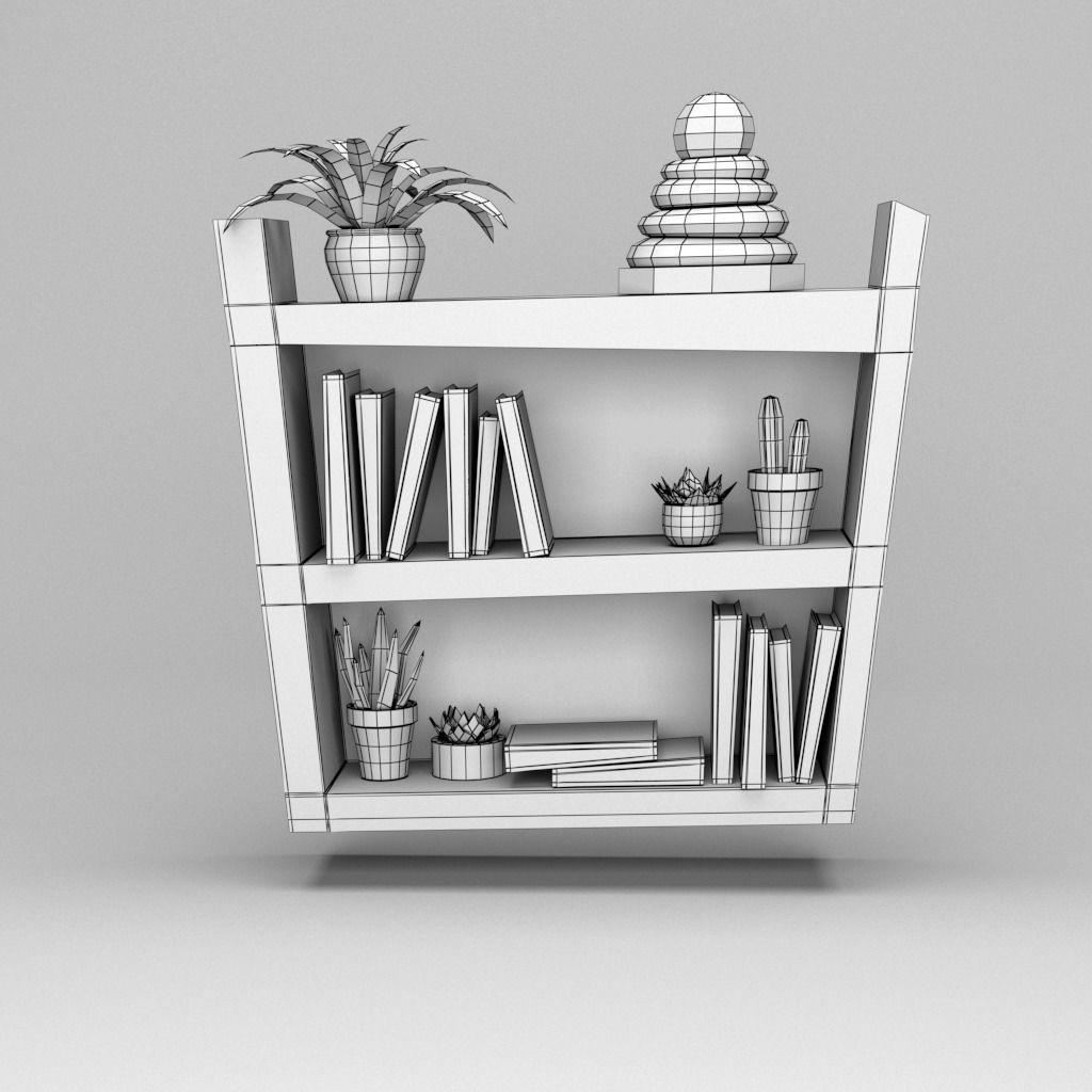 3D model Stylized Shelves VR / AR / low-poly | CGTrader
