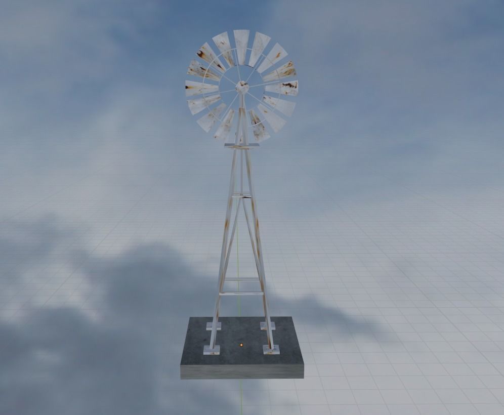 High Quality Textured WildWest Rusty Windmill Model 3D model | CGTrader