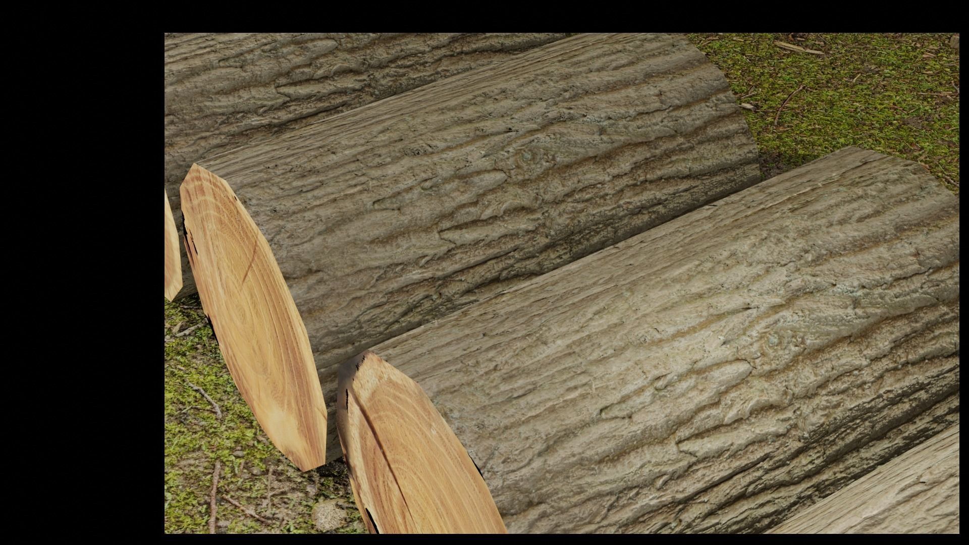 3D model low poly logs wood in row VR / AR / low-poly | CGTrader