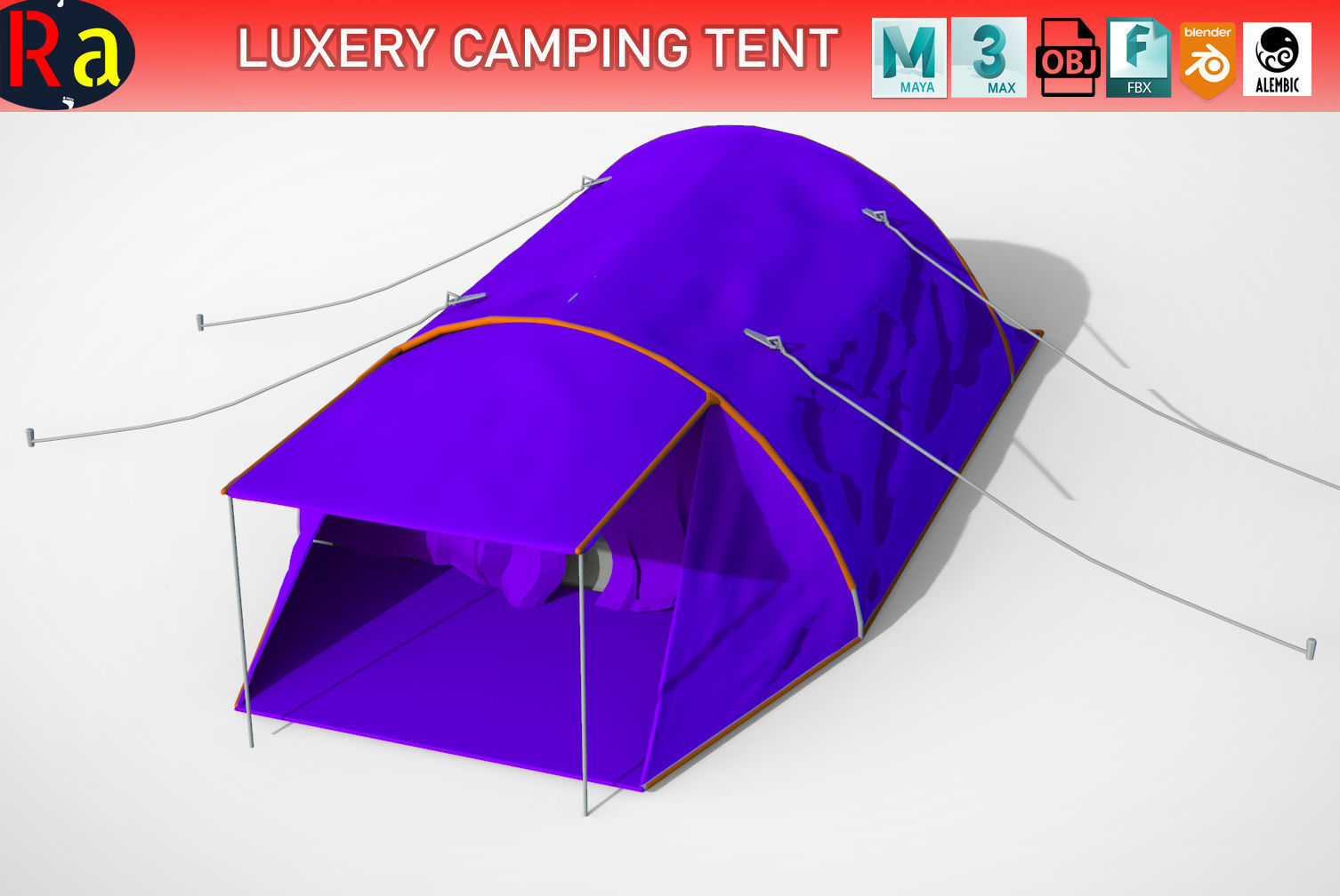 Outdoor Camping Tent 3D model MAX OBJ 3DS FBX MA STL