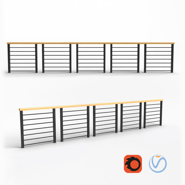 Modern railing free 3D model | CGTrader