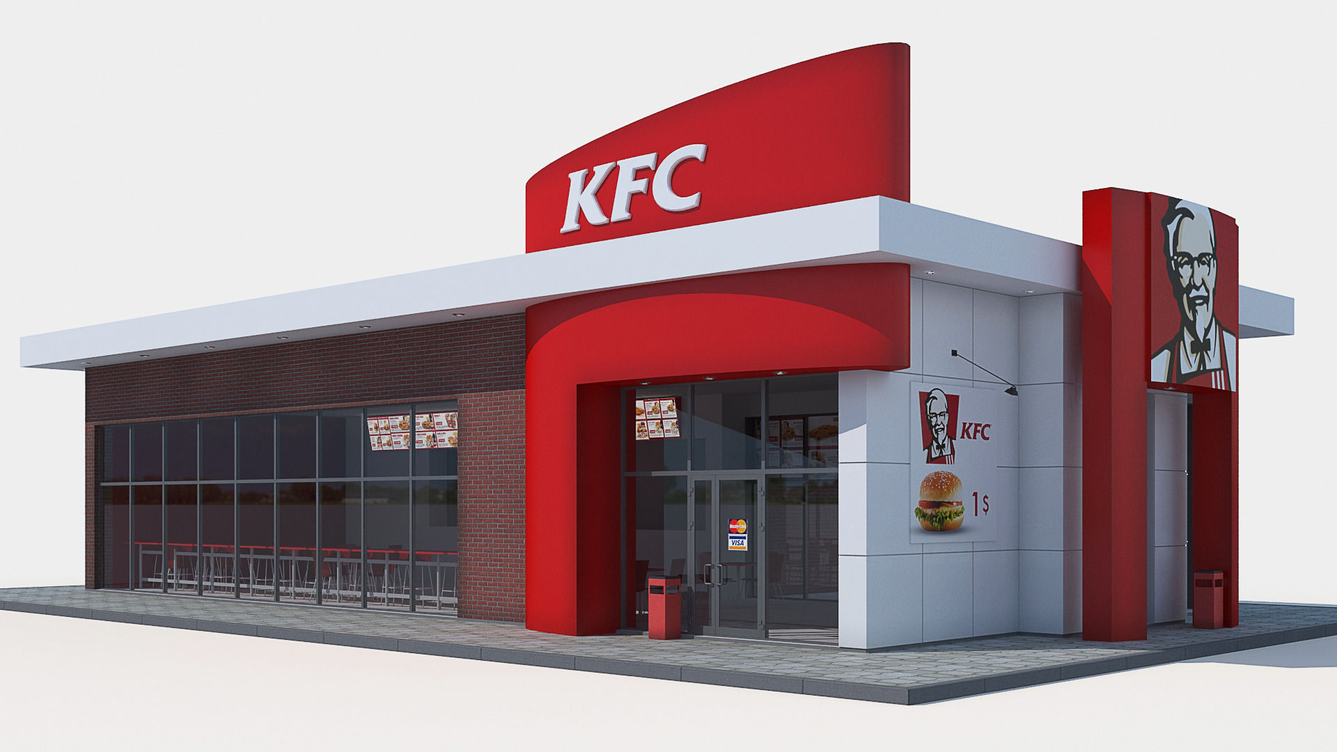 KFC restaurant 3D model