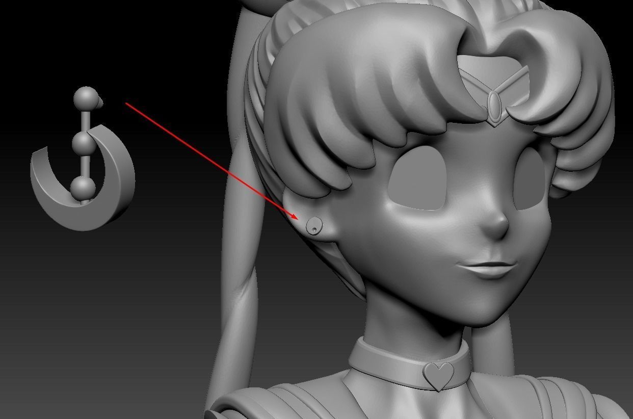 Bust Sailor Moon 3d Print Model 3d Model 3d Printable Cgtrader