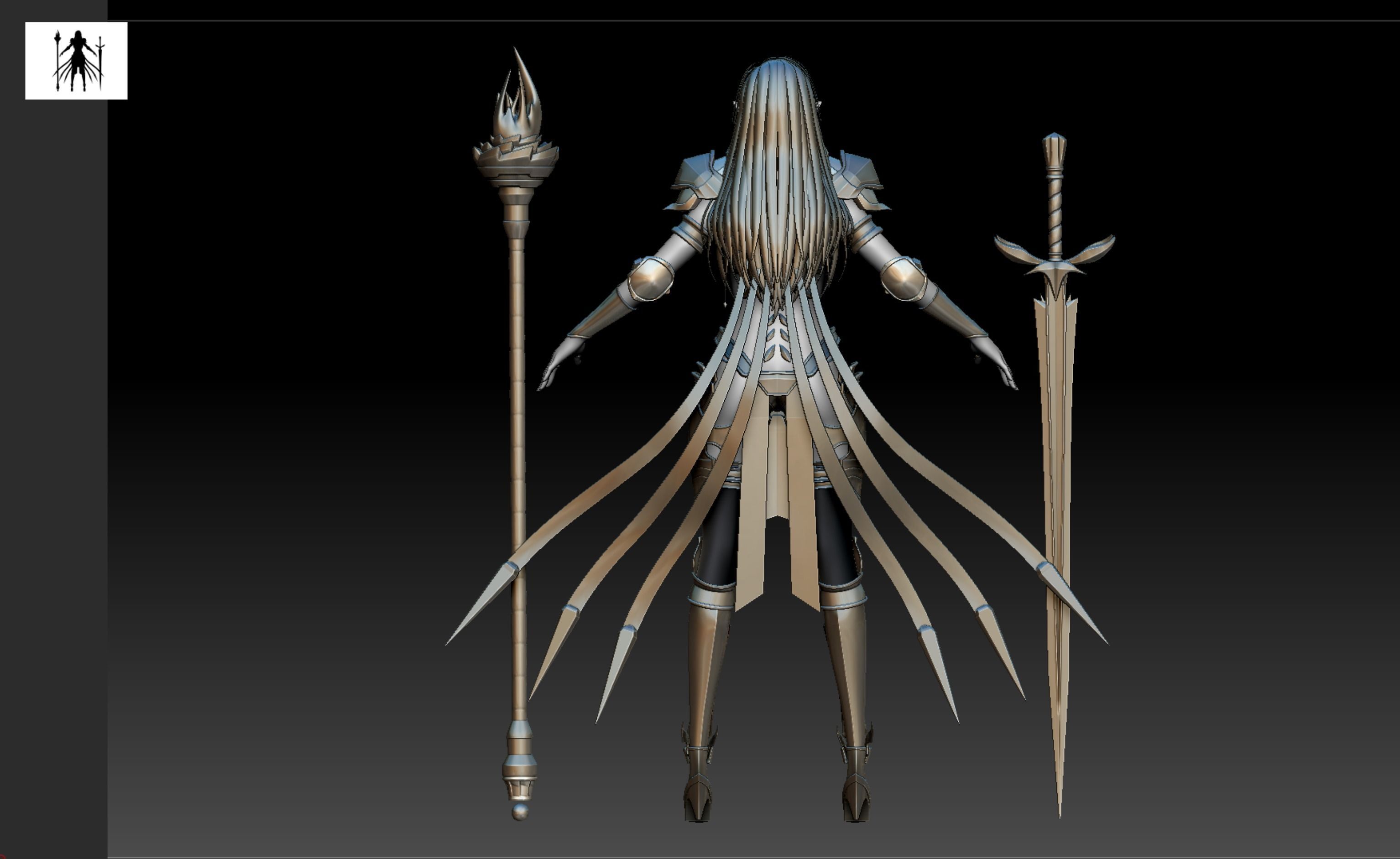 Elf Swordmaster and Wizard with Weapons free 3D model | CGTrader