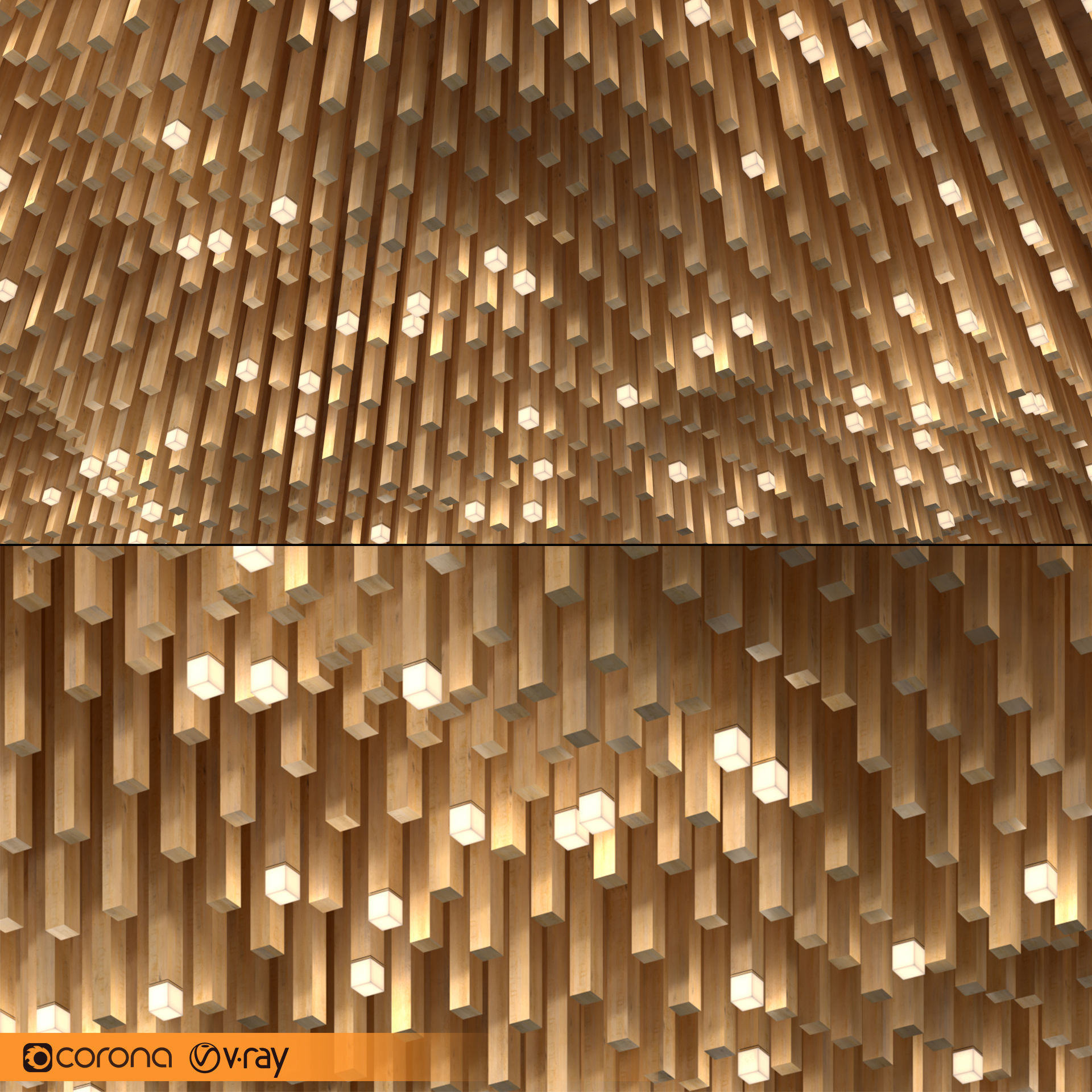 False wooden ceiling 3D model | CGTrader