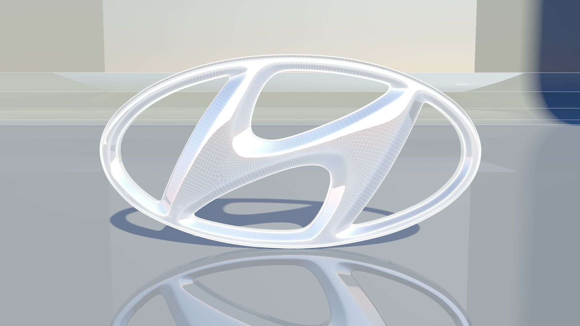 Hyundai Emblem 3D Print Ready 3D model 3D printable | CGTrader