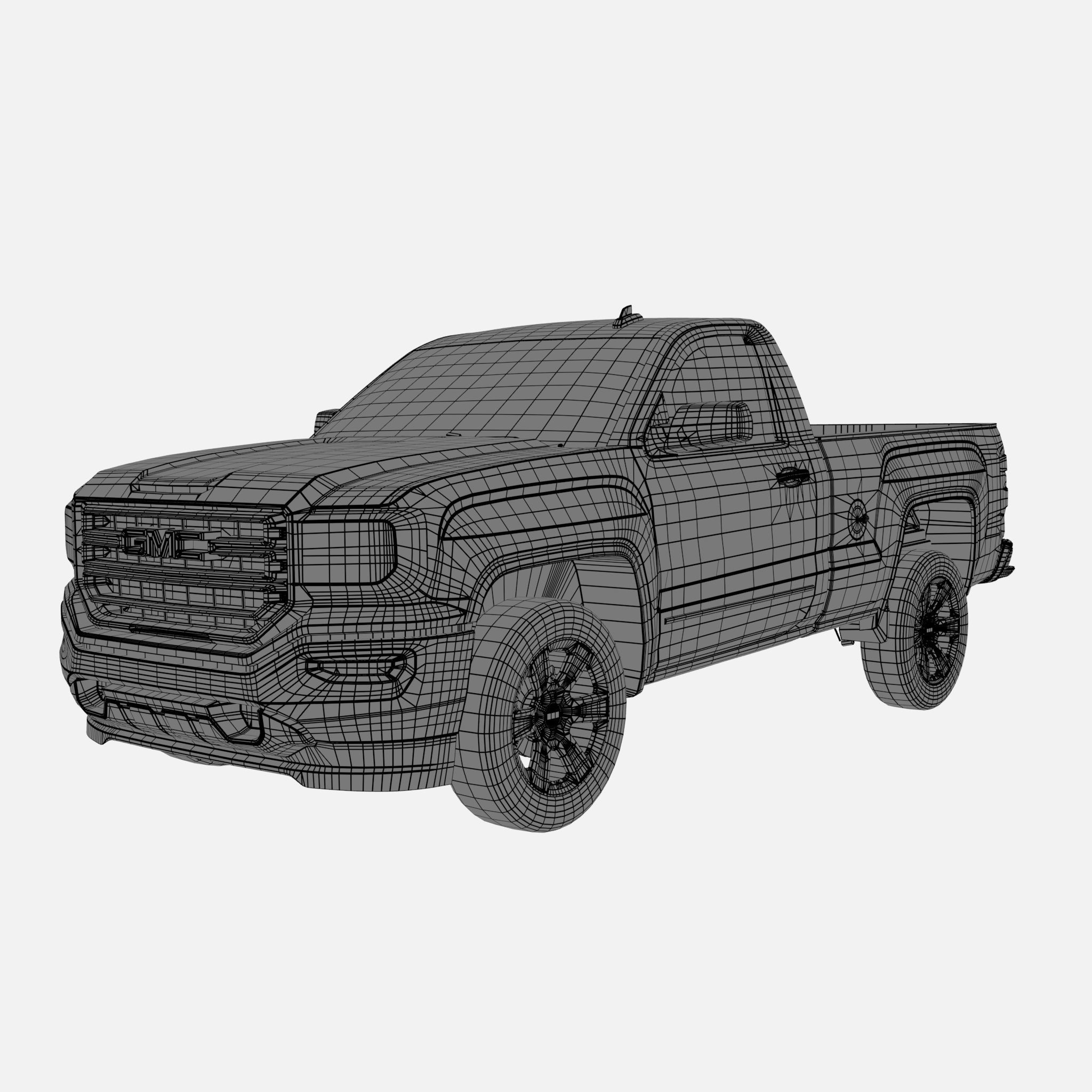 3D model GMC Sierra 1500 reg pickup VR / AR / low-poly | CGTrader