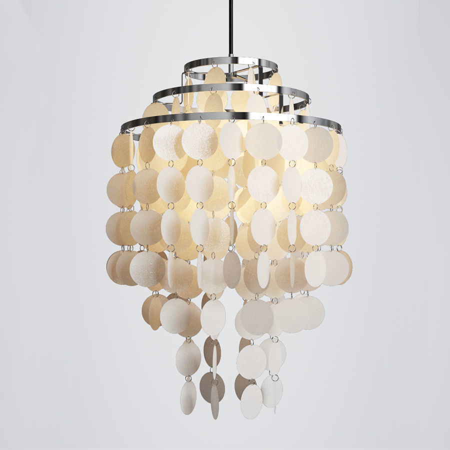 3 Circle White Capiz Shell Chandelier 3D model | CGTrader