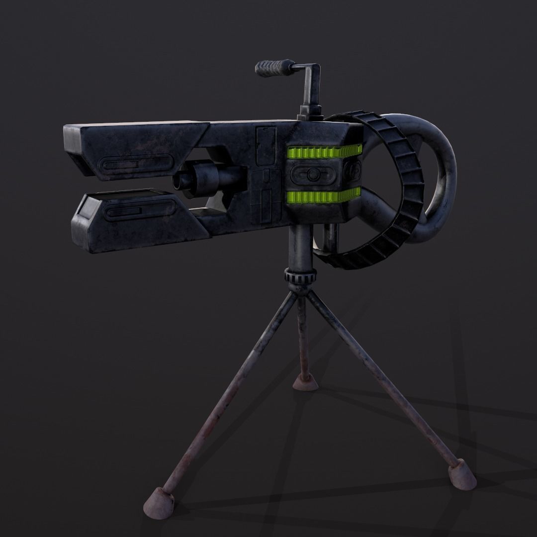 3D model Sci-Fi Machine Gun VR / AR / low-poly | CGTrader