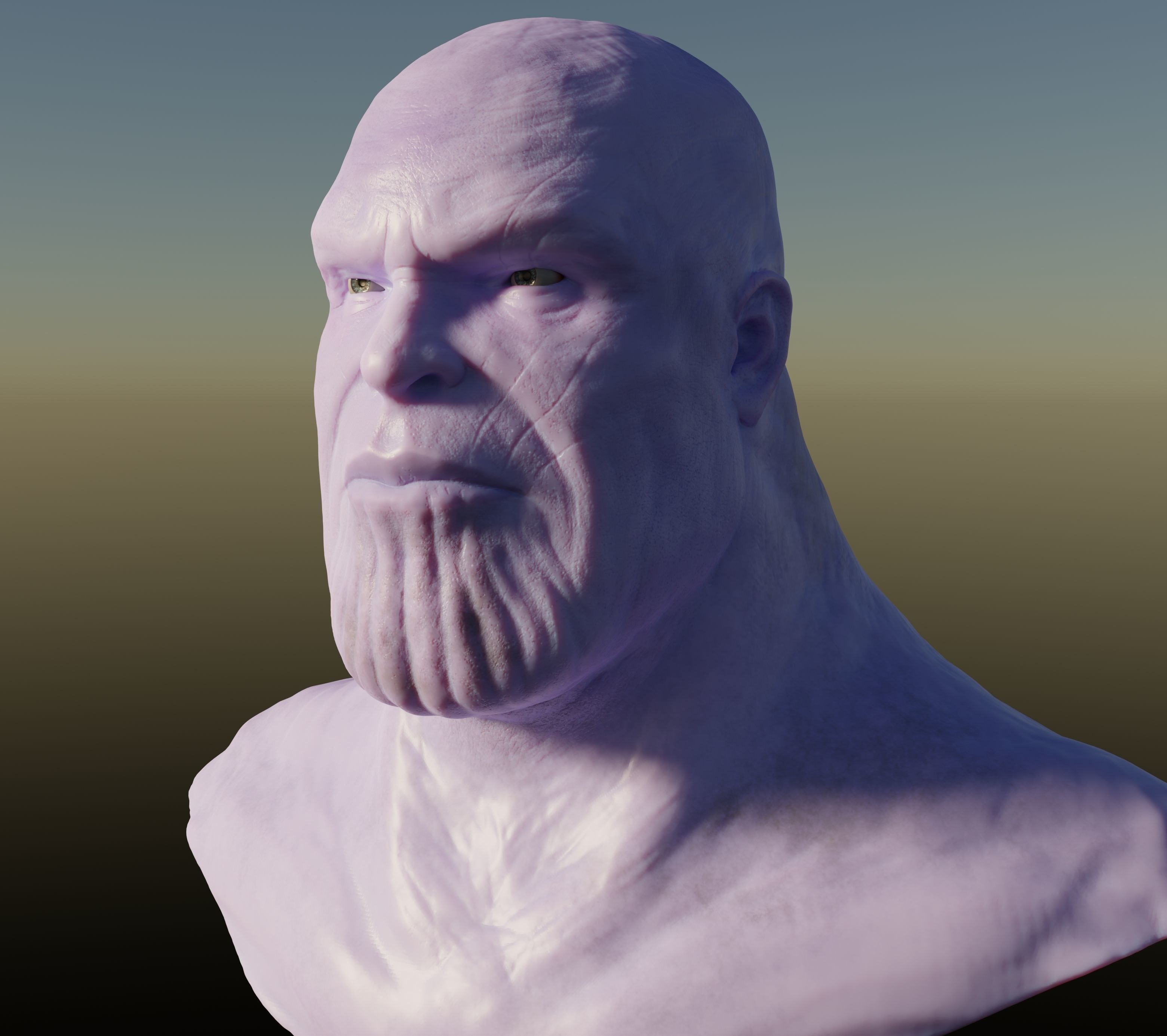 Textured Thanos head free 3D model | CGTrader