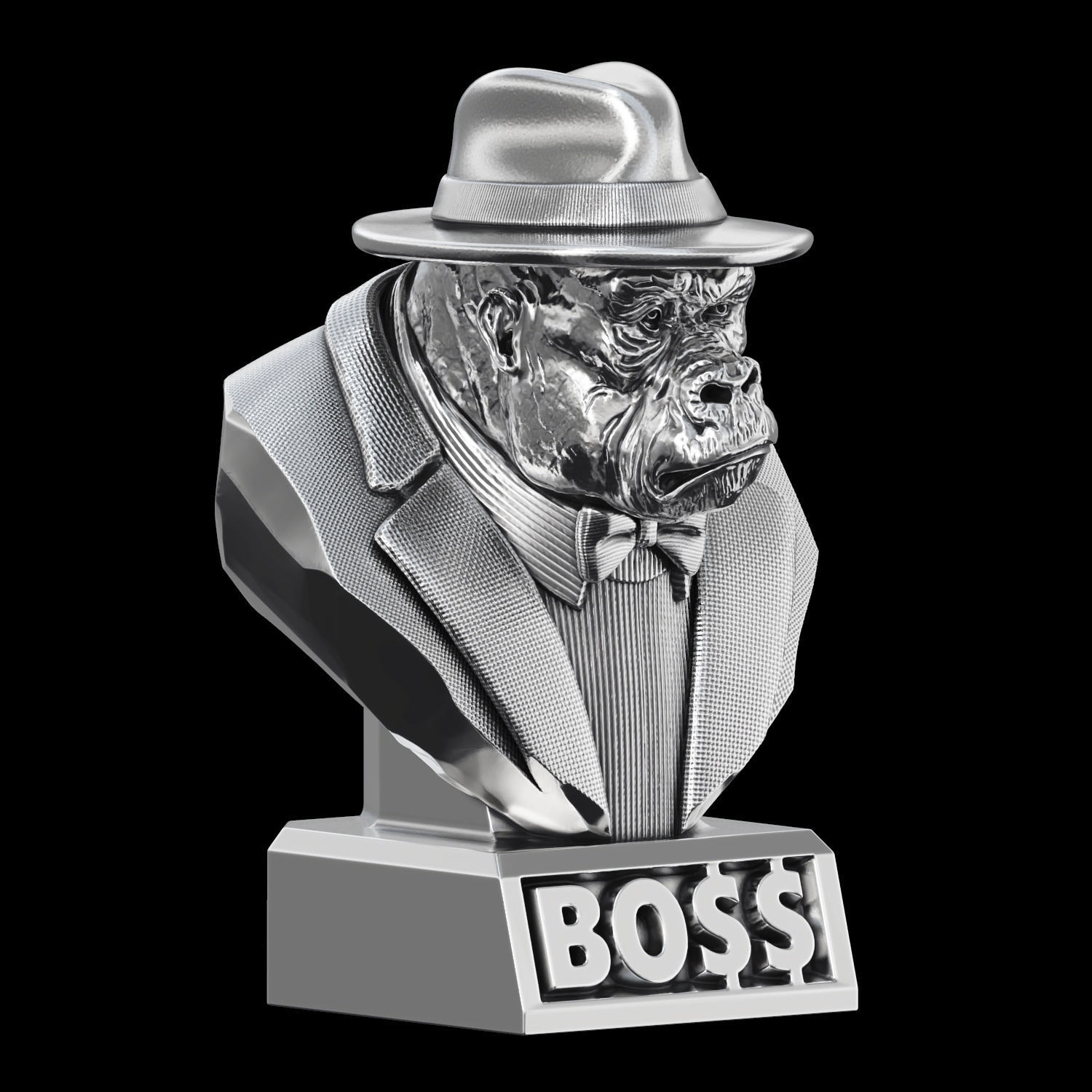 Gorilla bust BOSS 3D model 3D printable | CGTrader