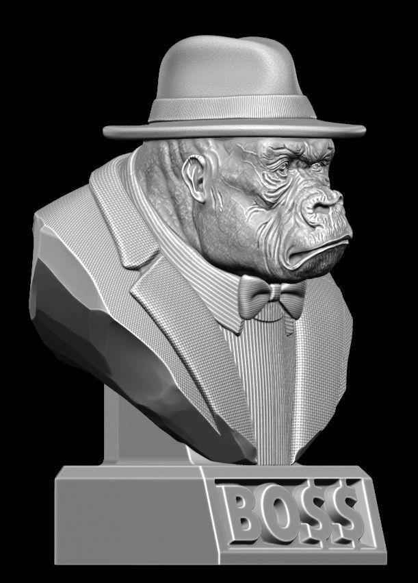 Gorilla bust BOSS 3D model 3D printable | CGTrader