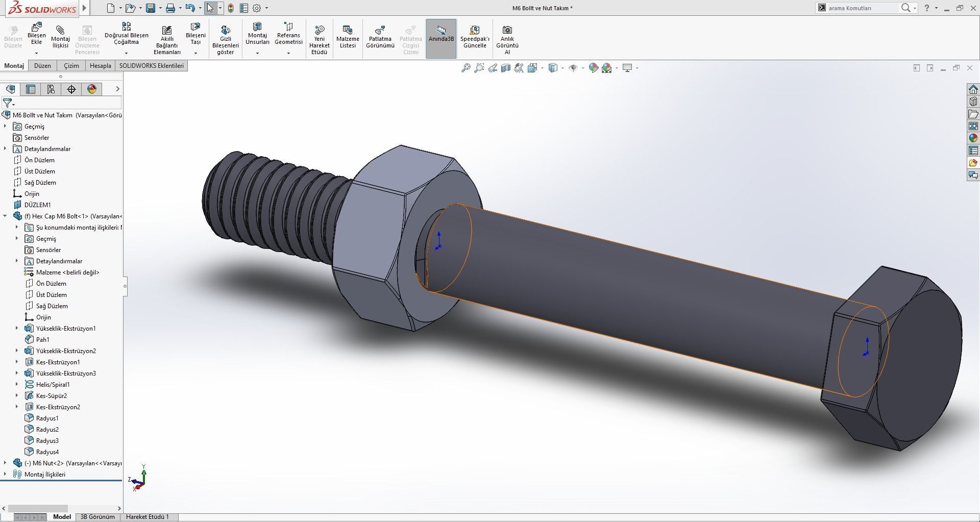 Bolt and Nut M6 thread Suitable for 3D Printing 3D model 3D printable ...