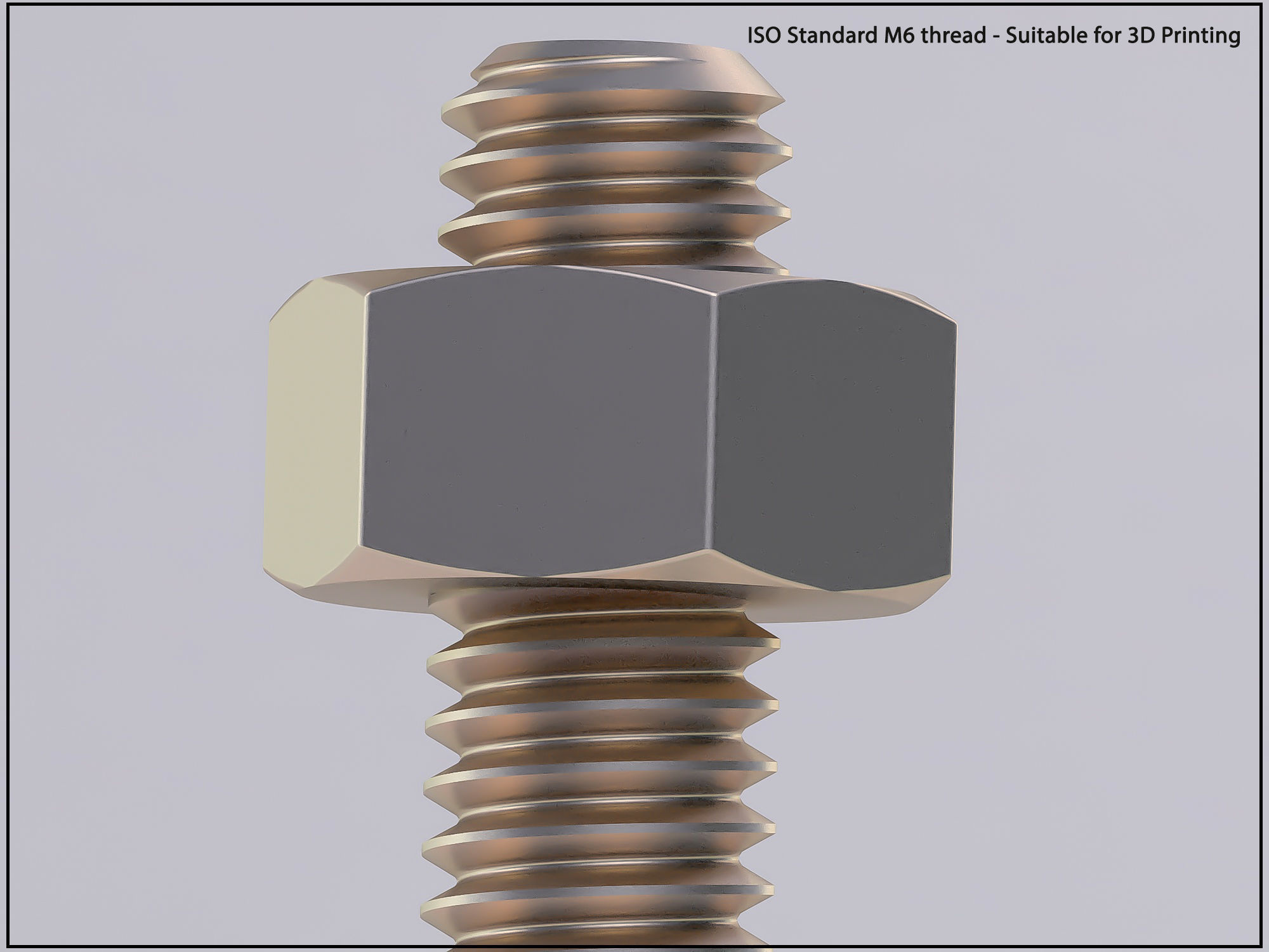 Bolt and Nut M6 thread Suitable for 3D Printing 3D model 3D printable | CGTrader