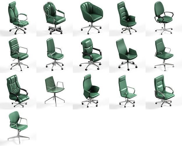 16 office chair pack collection | CGTrader