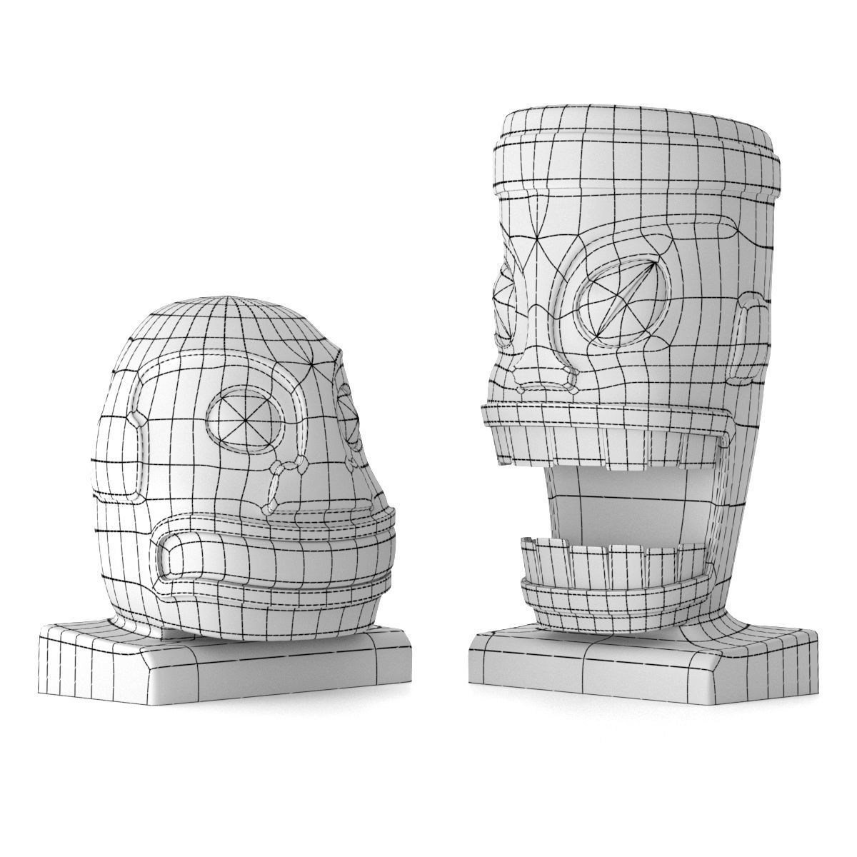 TIKIS two tiki statues 3D model | CGTrader