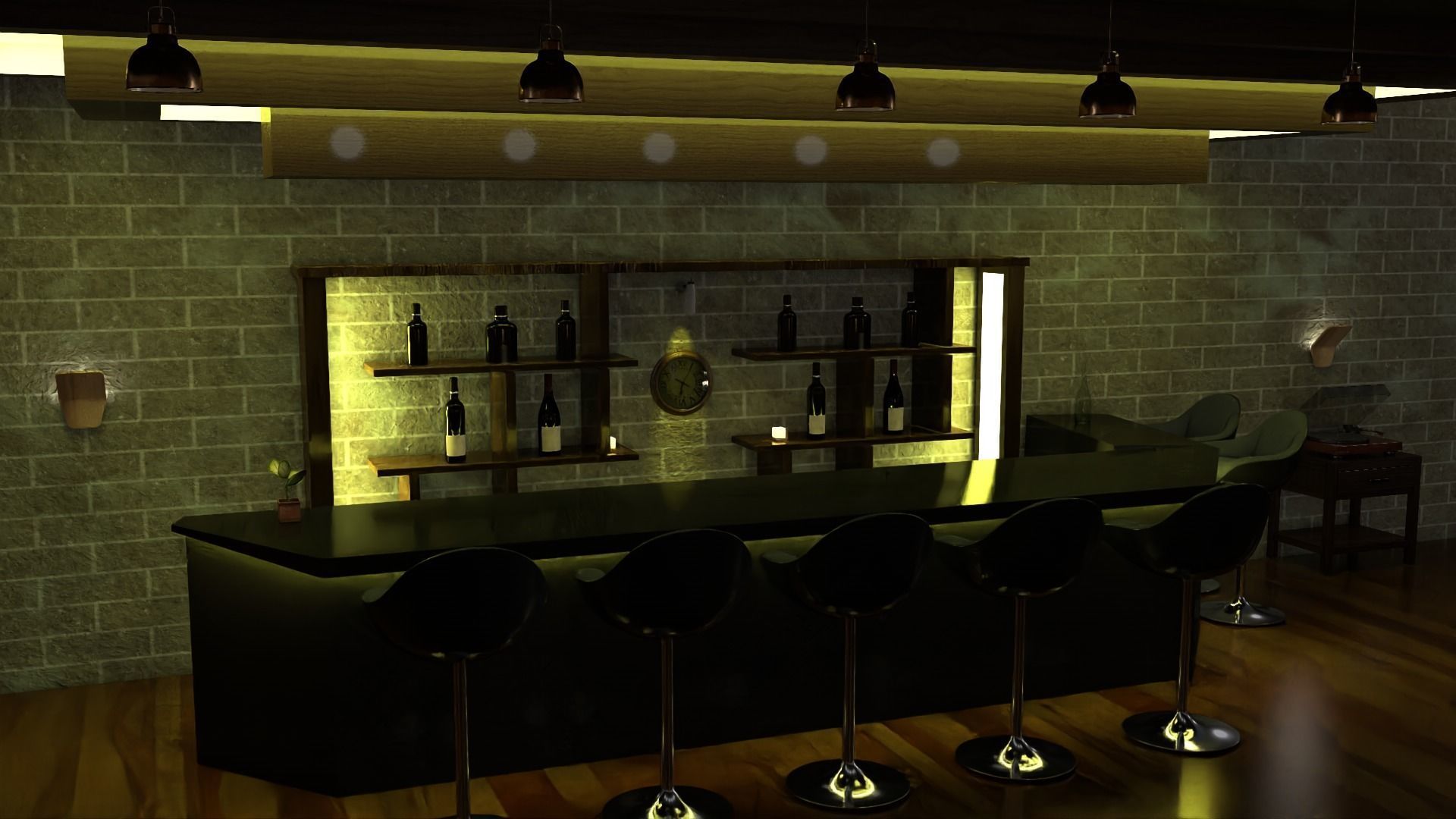 Modern Pub Scene C4D 3D model | CGTrader