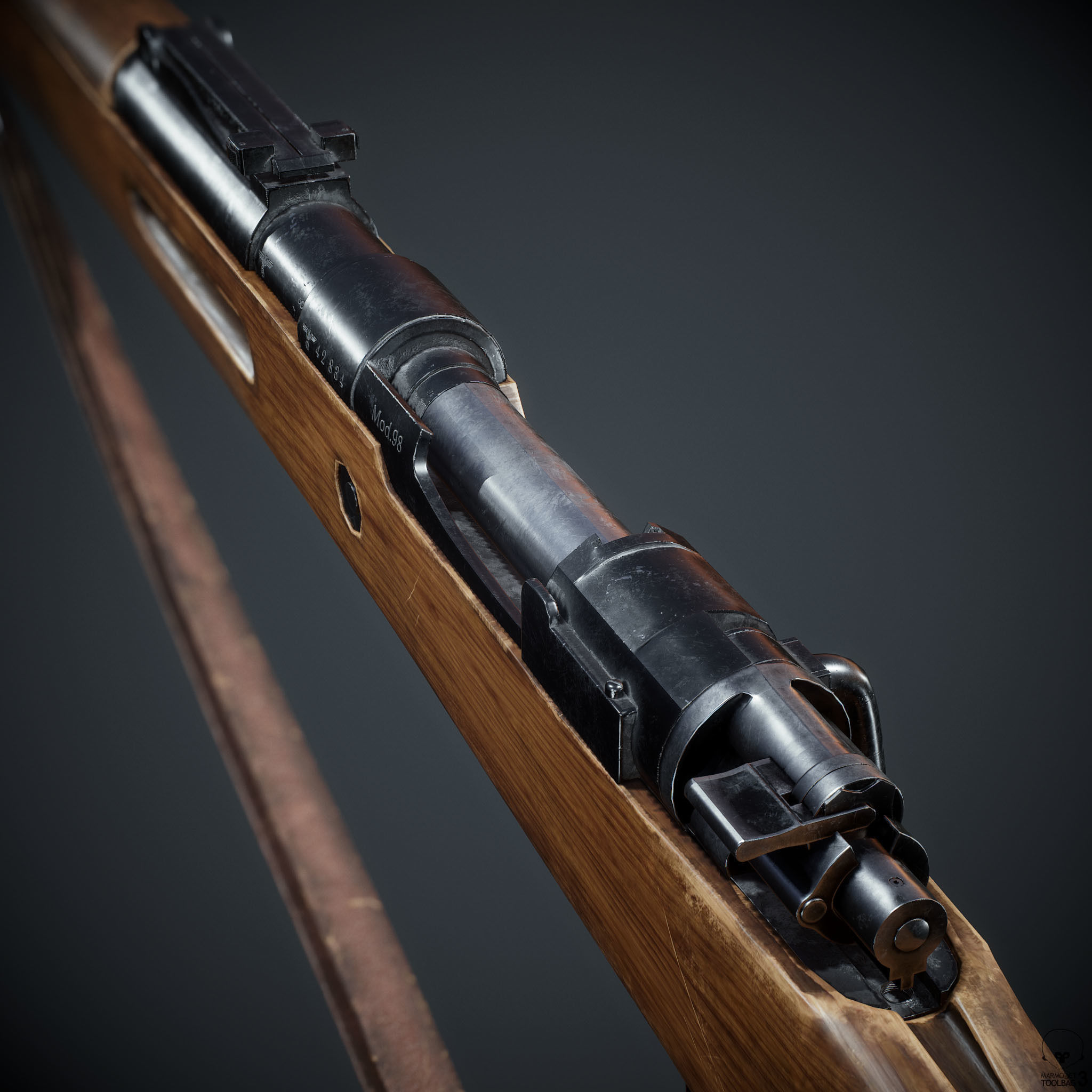 3D model PBR Kar98 k Sniper Rifle Low-poly 3D model VR / AR / low-poly ...