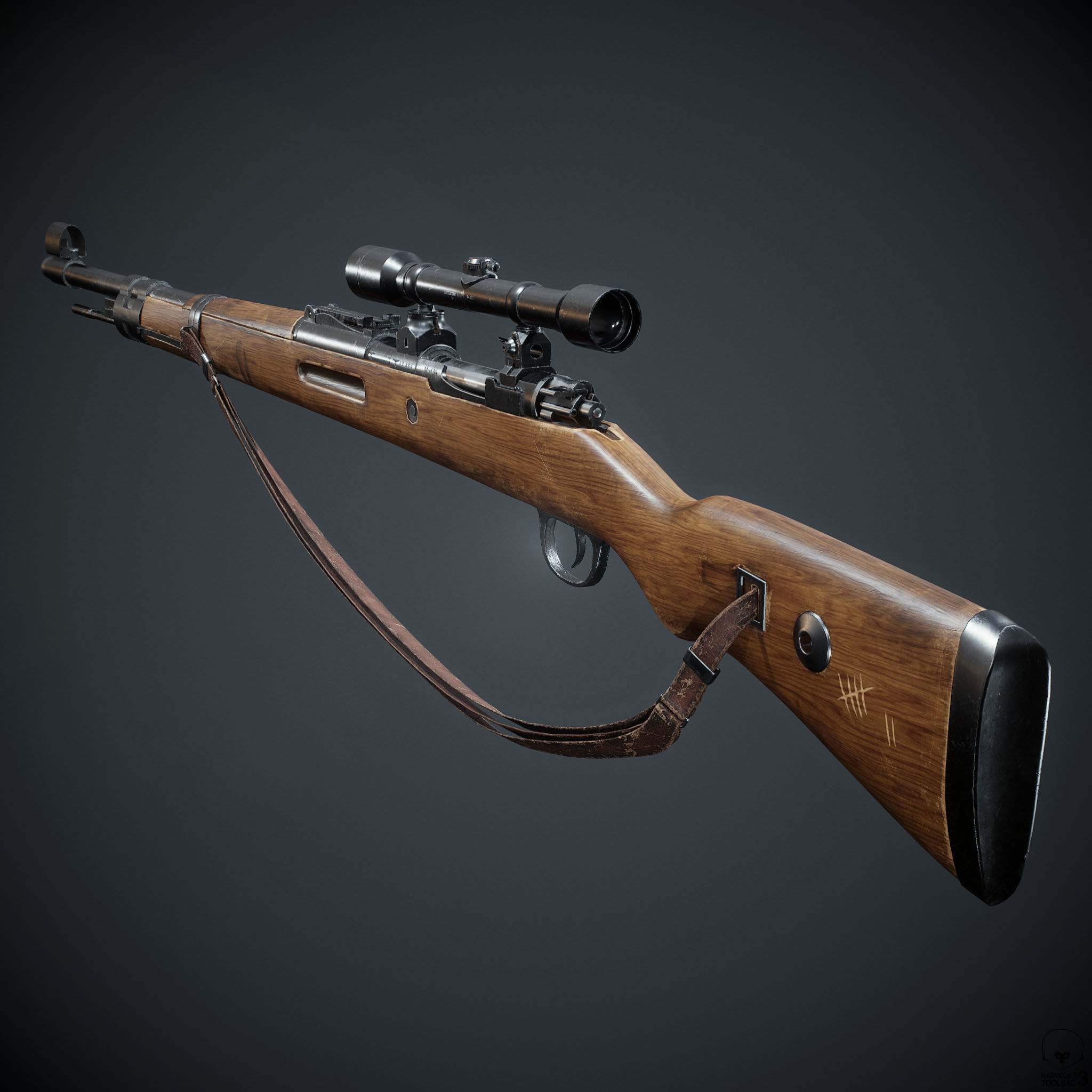 3D model PBR Kar98 k Sniper Rifle Low-poly 3D model VR / AR / low-poly ...