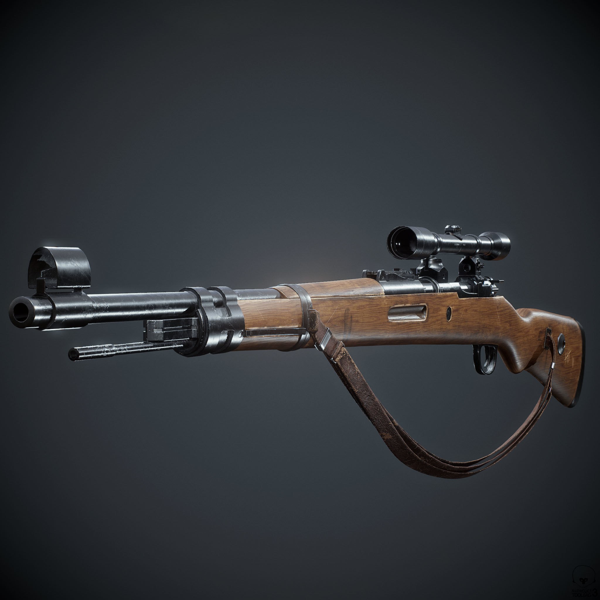 3D model PBR Kar98 k Sniper Rifle Low-poly 3D model VR / AR / low-poly ...