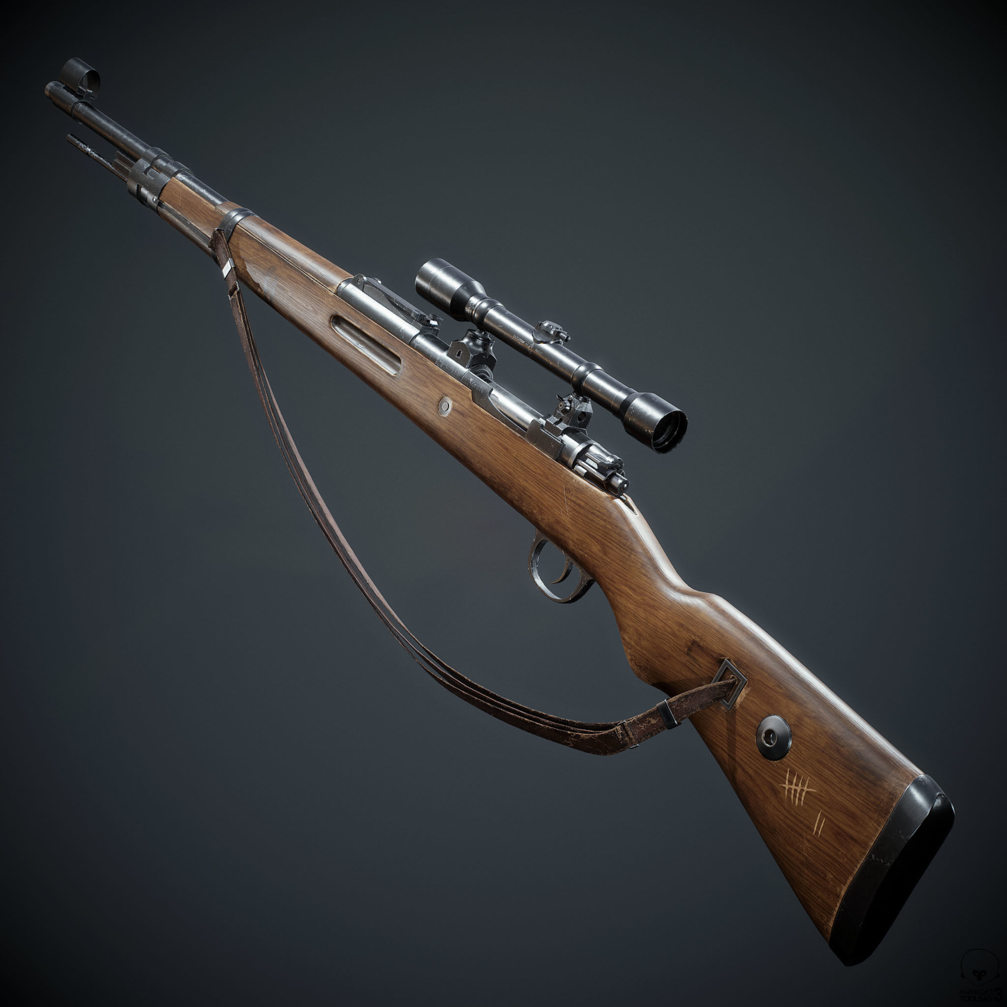 3D model PBR Kar98 k Sniper Rifle Low-poly 3D model VR / AR / low-poly ...