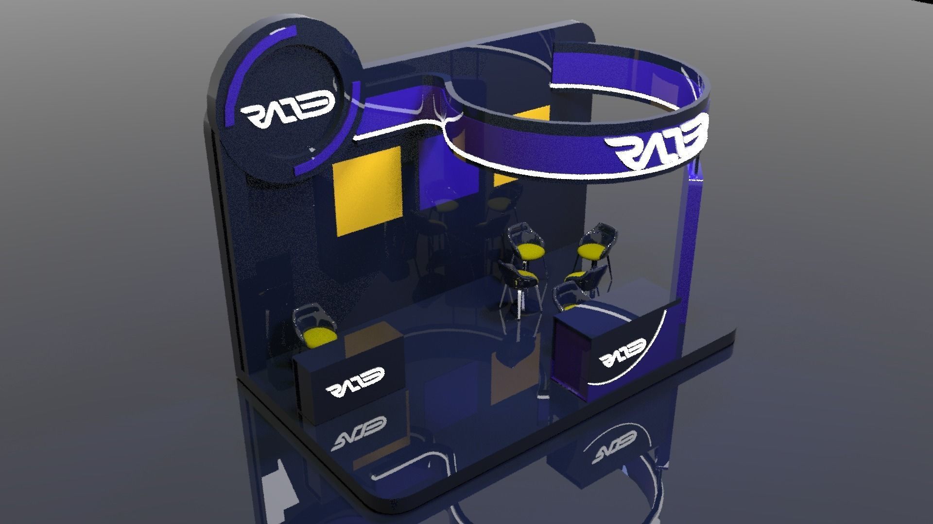 exhibition stall free 3D model | CGTrader